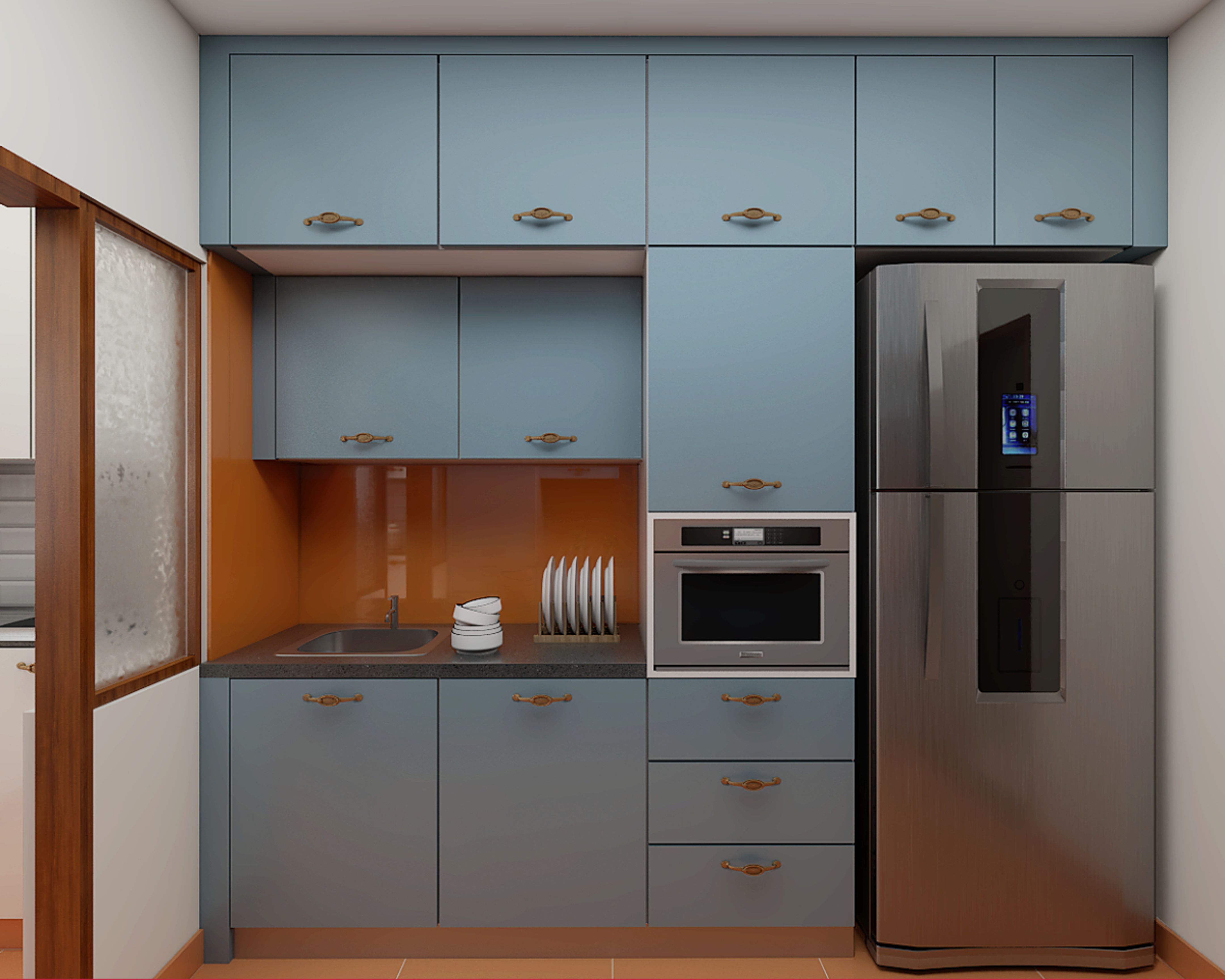 Parallel Kitchen Design With Pullout Drawers | Livspace