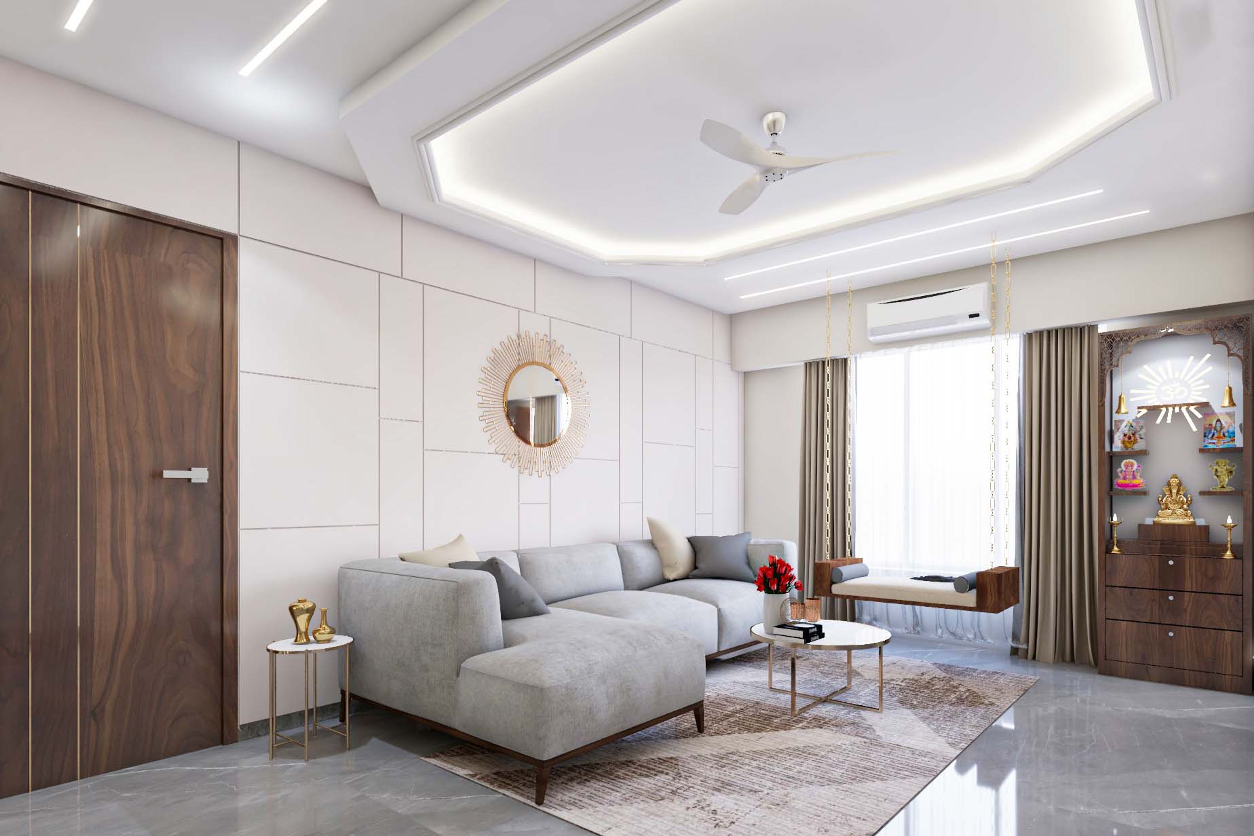 Geometric Gypsum False Ceiling Design | Livspace