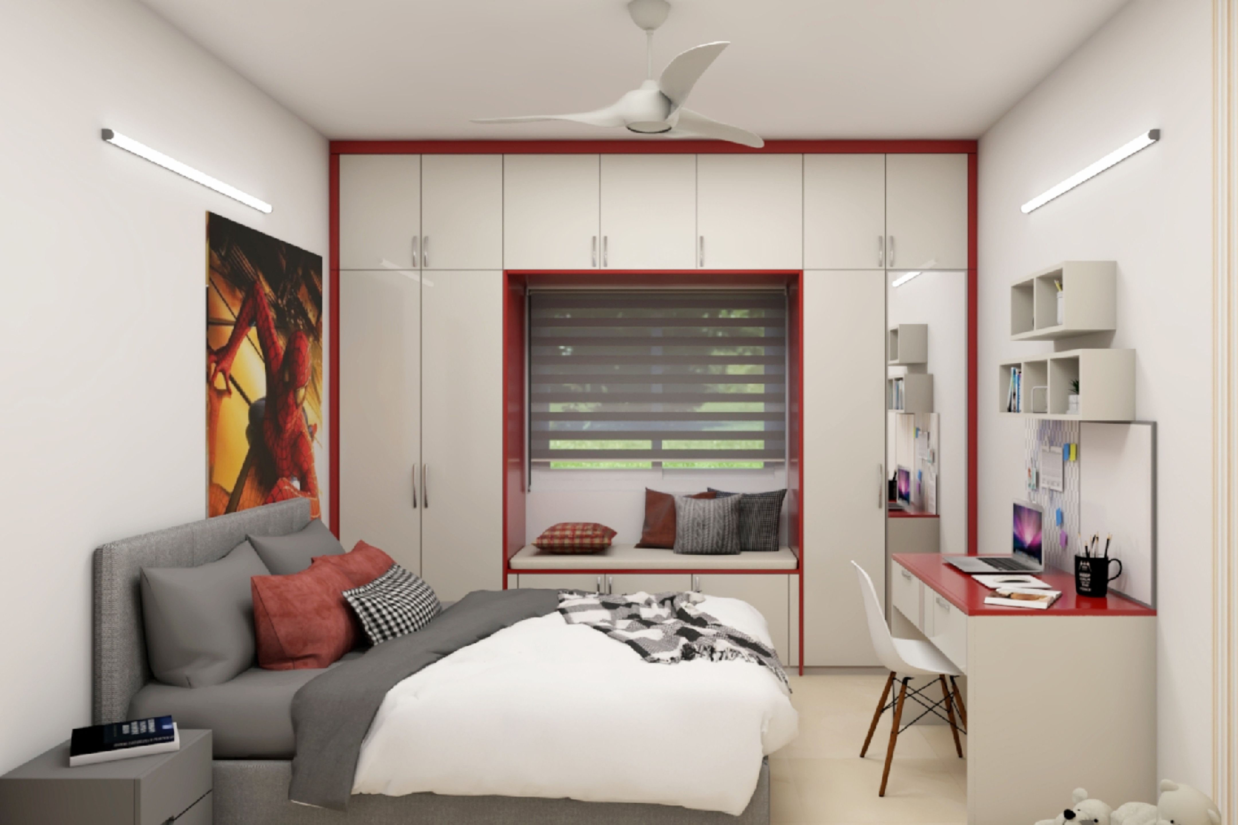 Compact Kid's Bedroom Design With Spiderman and Virat Kohli Wall Poster ...