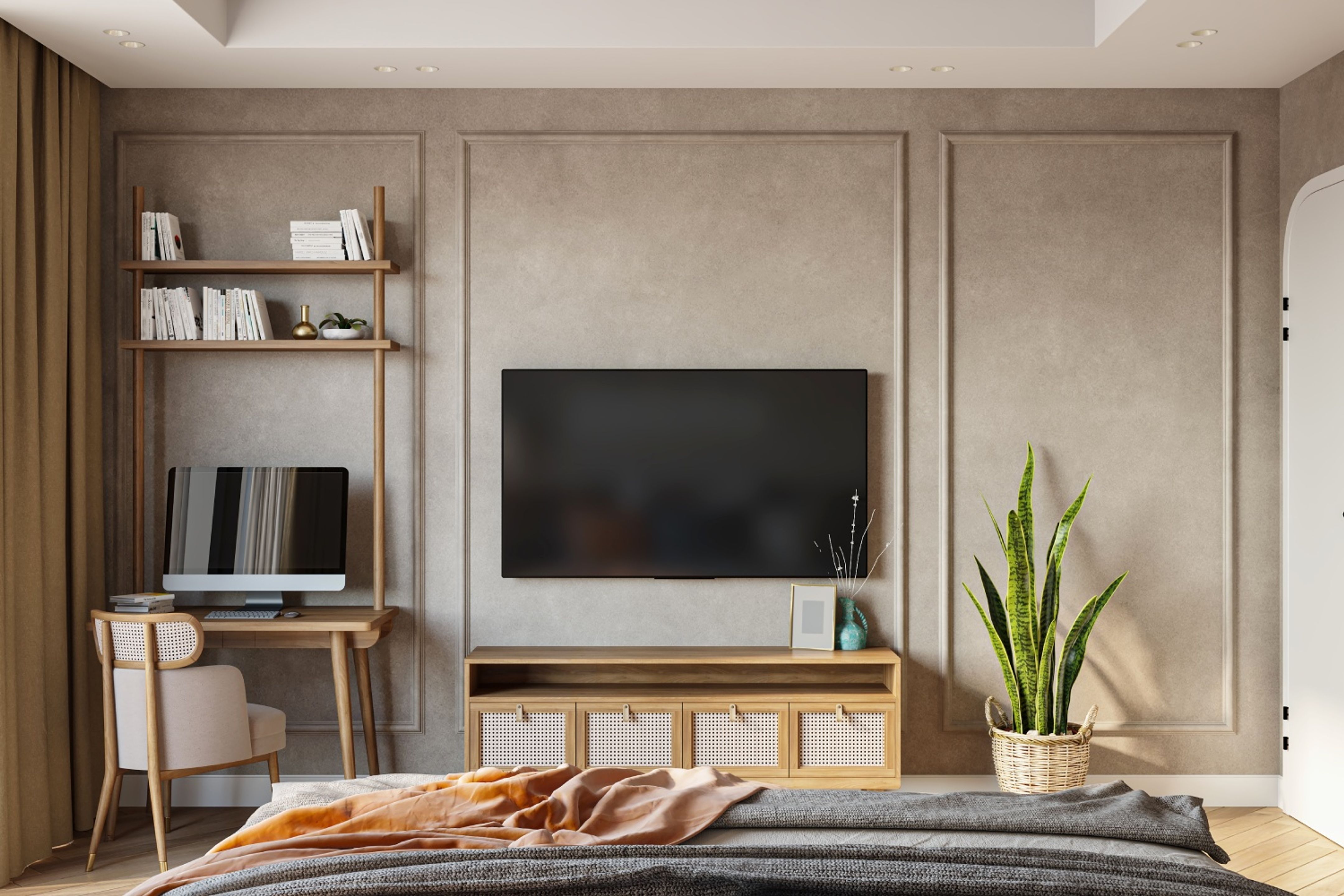 Scandinavian TV Unit Design With A Console Table In Tahiti Samoa Teak ...