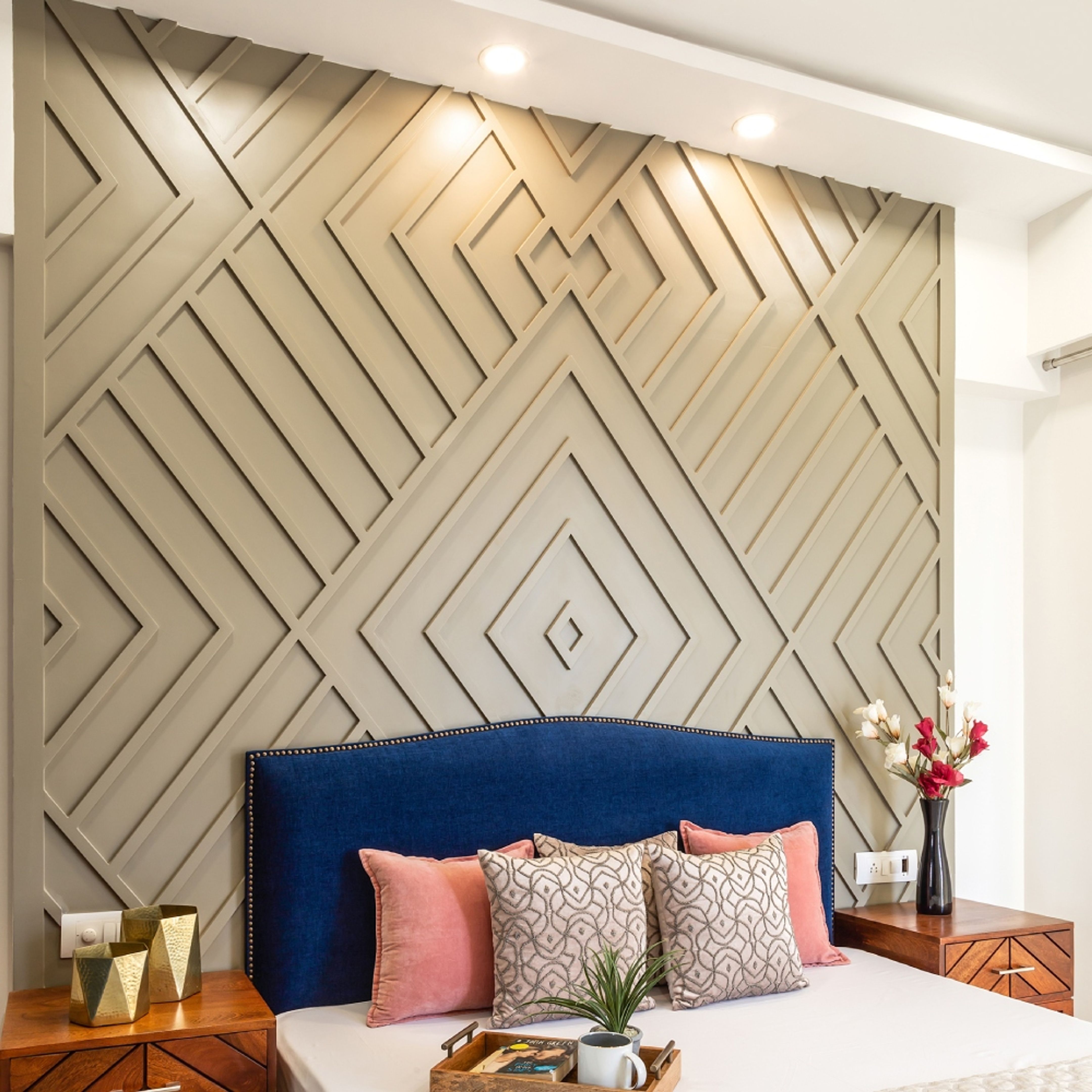 Square False Ceiling Design With A Paint Finish | Livspace