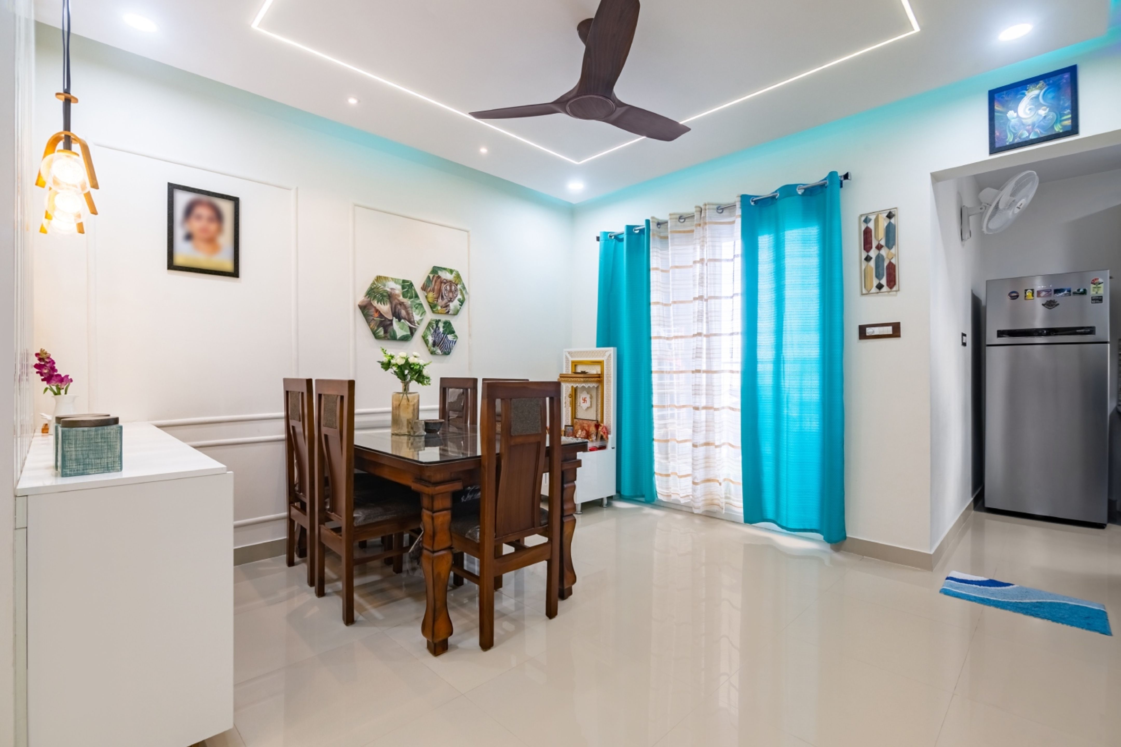 Square False Ceiling With Cove And recessed Lights | Livspace