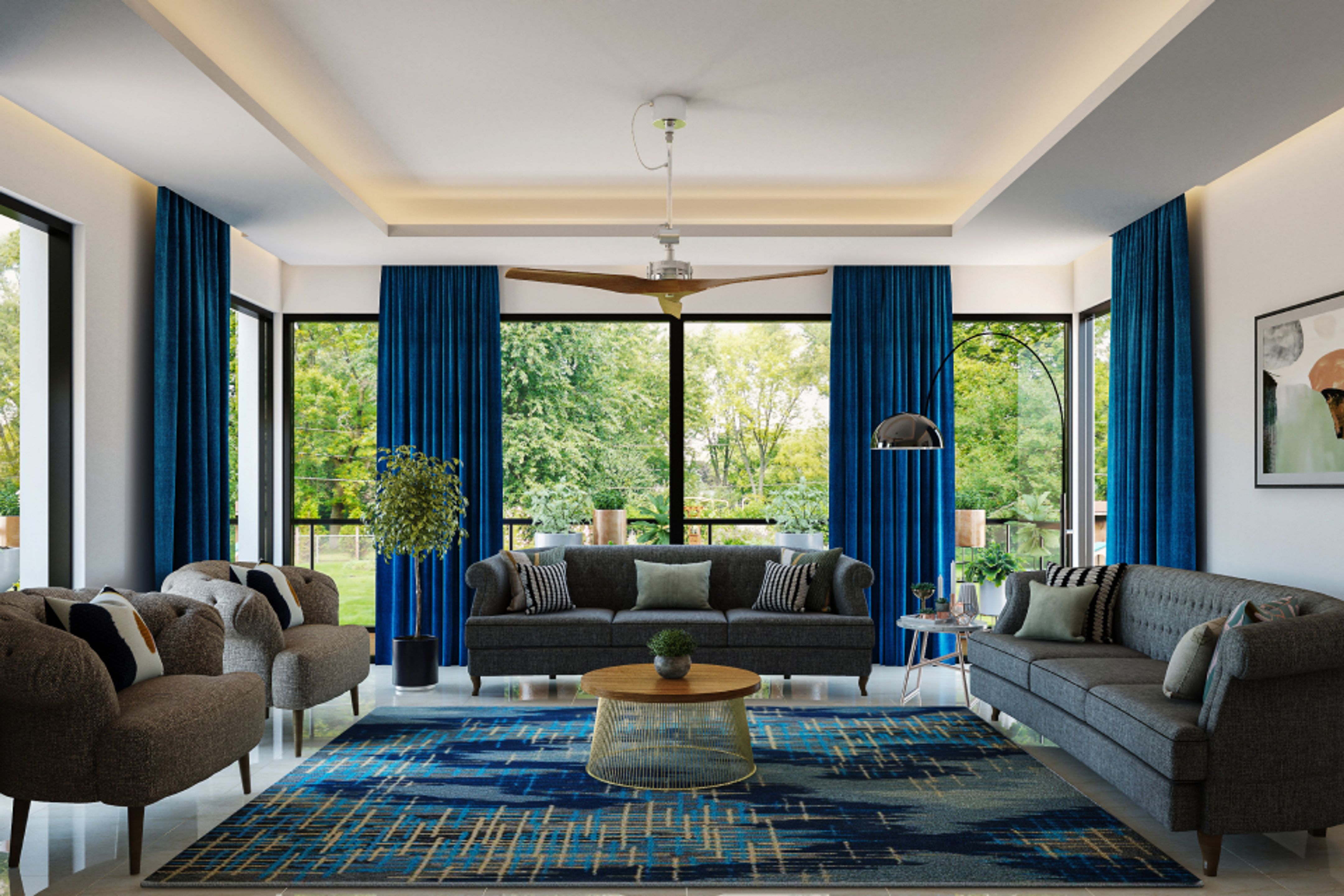 Gypsum Ceiling Design With A Paint Finish | Livspace