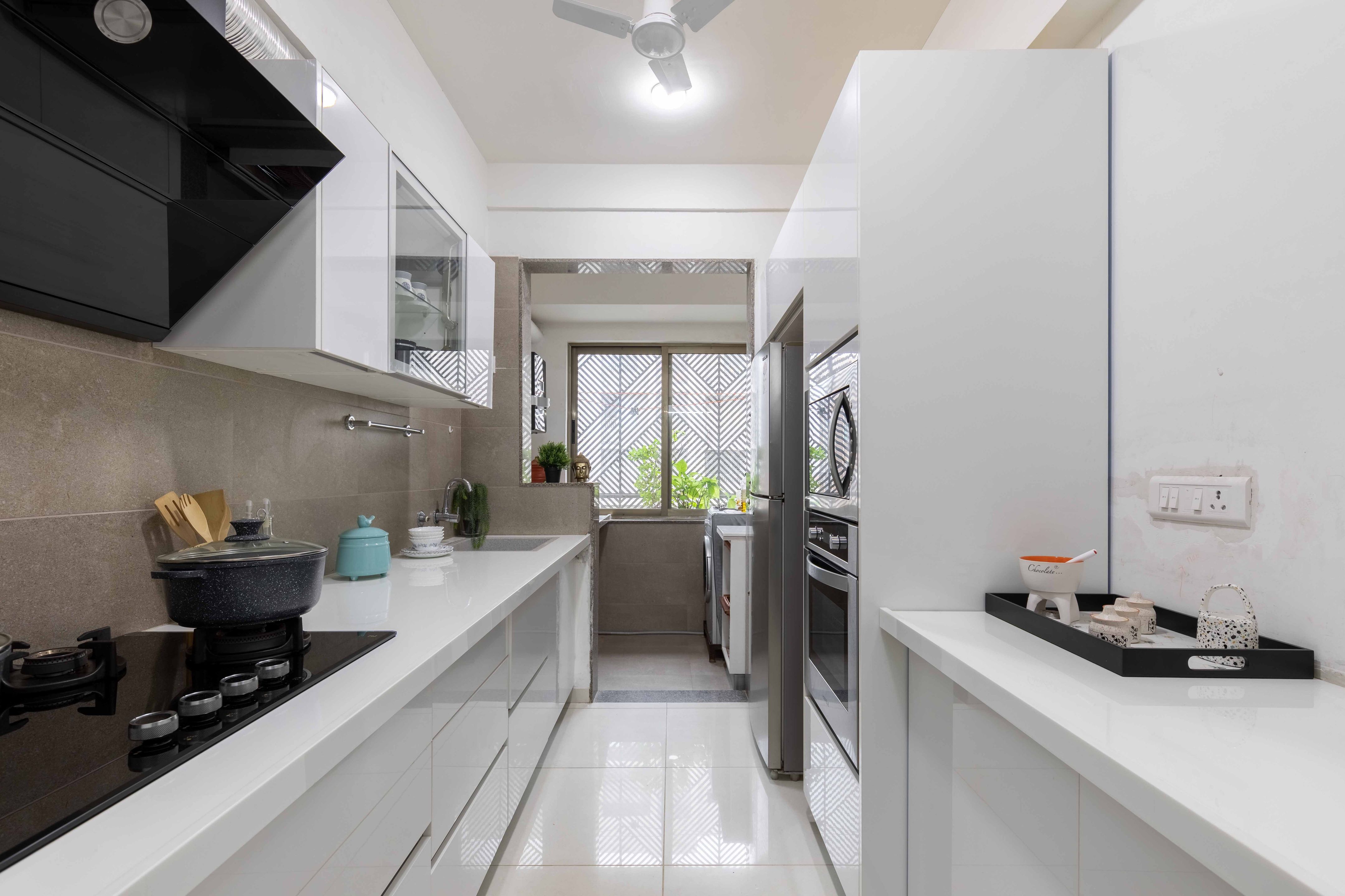 Parallel Kitchen Design With A Quartz Countertop | Livspace
