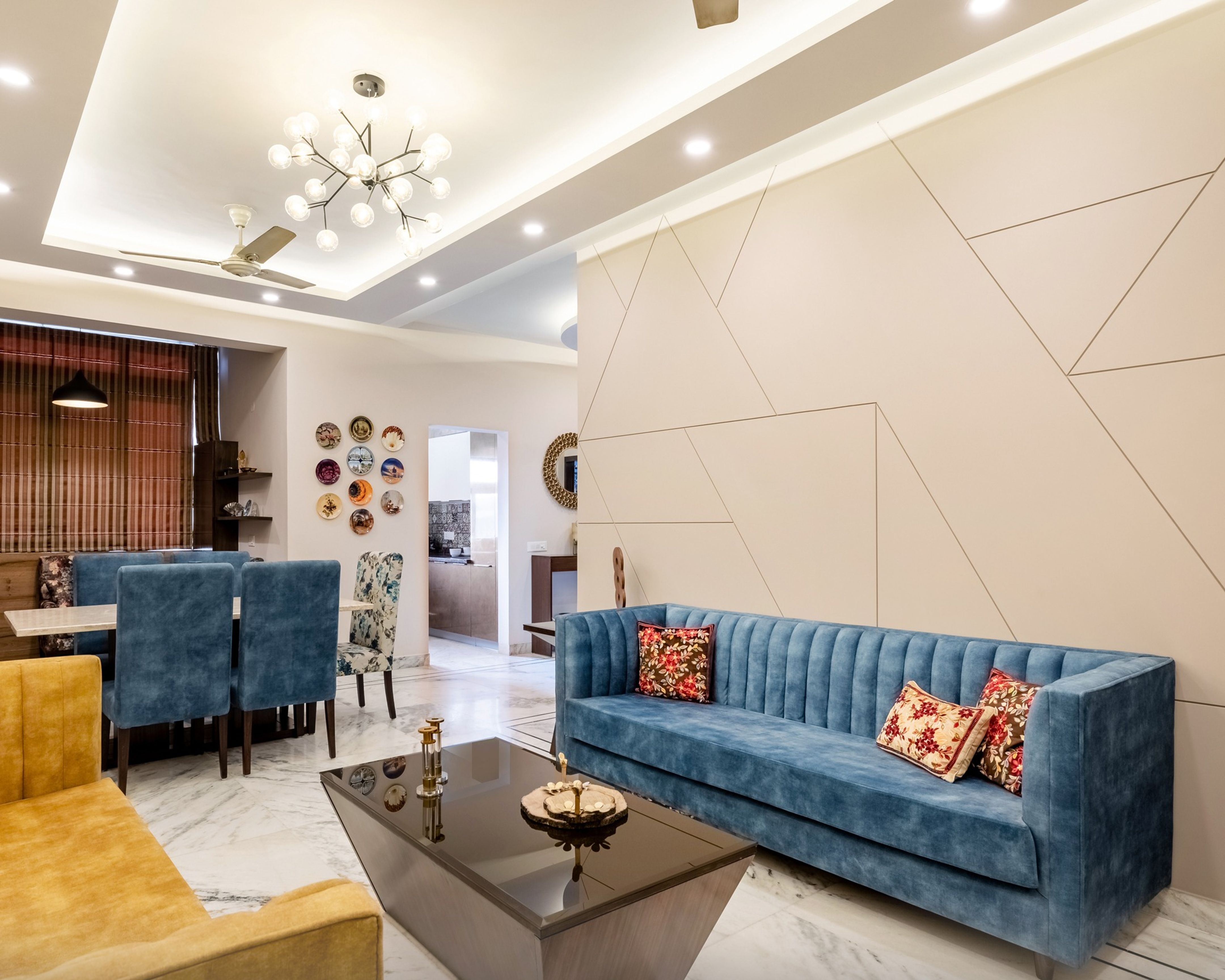 White Wall Design For Living Rooms | Livspace