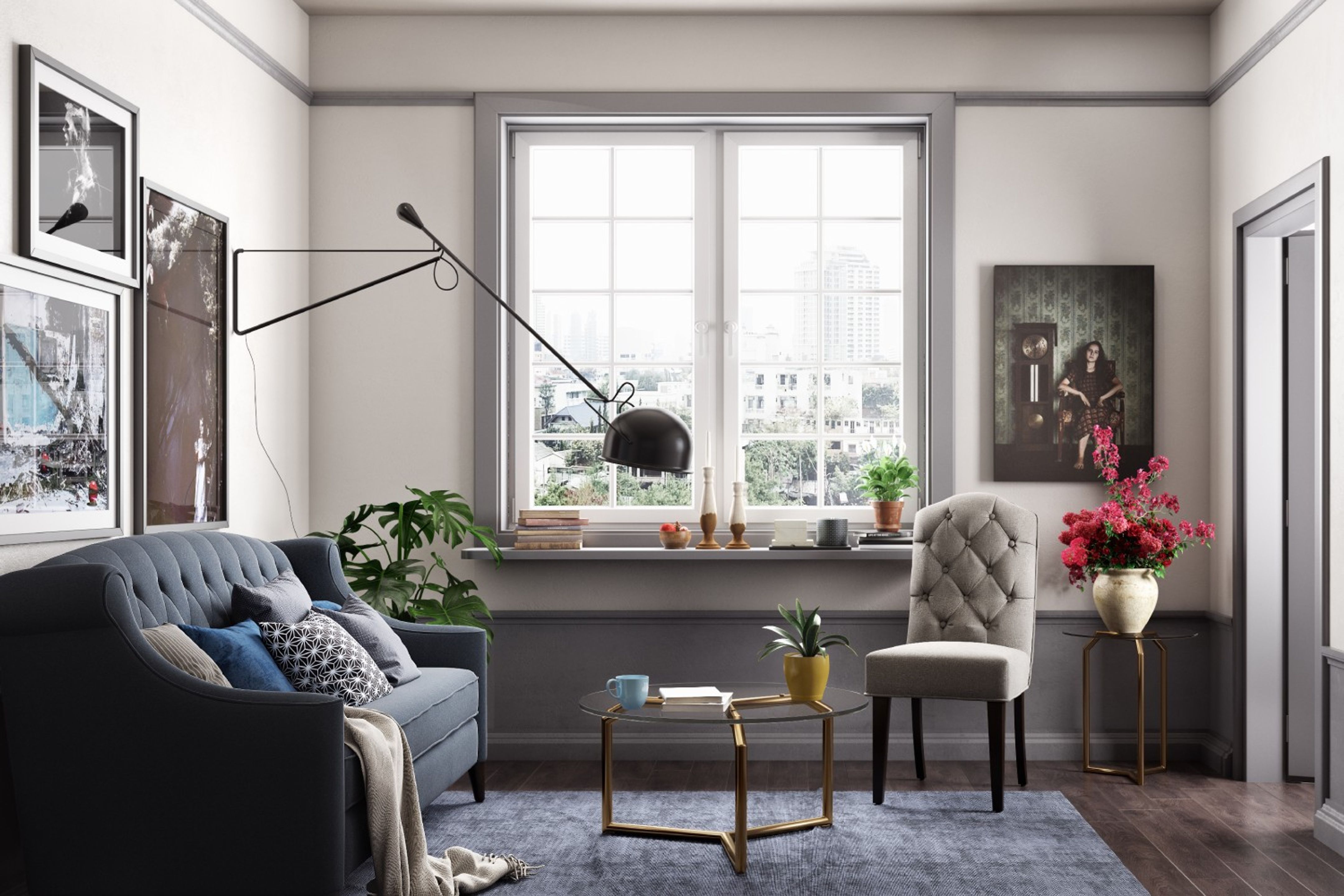 Silver Swing Shutter UPVC Window Design | Livspace