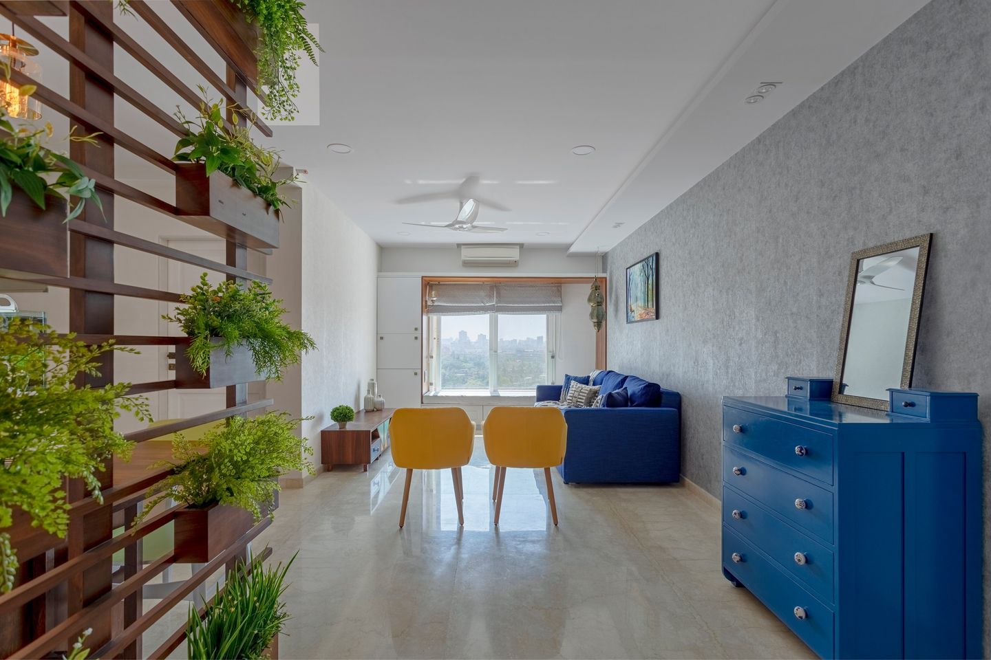 Drop Down False Ceiling Design With Circular Dowlights | Livspace
