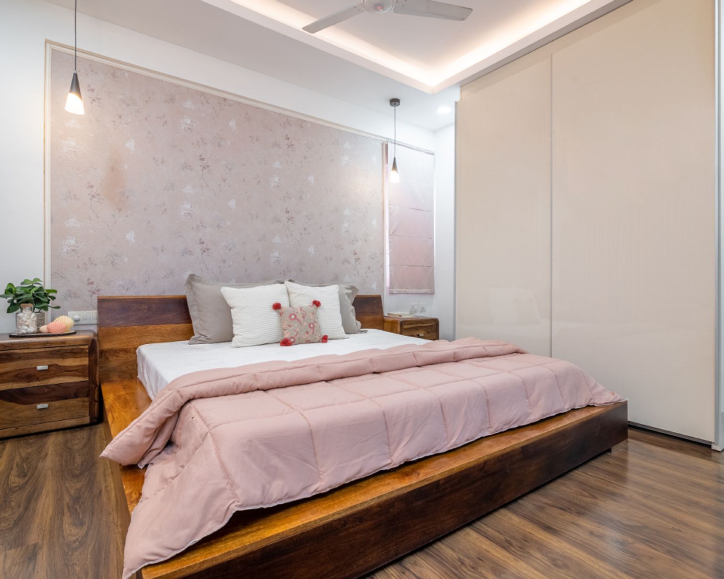 Elegant Peripheral False Ceiling With Recessed Spotlights | Livspace