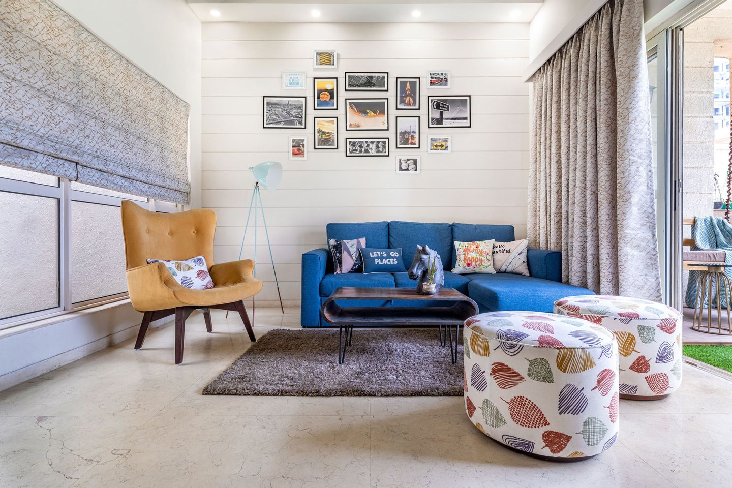 Light Cream And Grey Flooring Design | Livspace