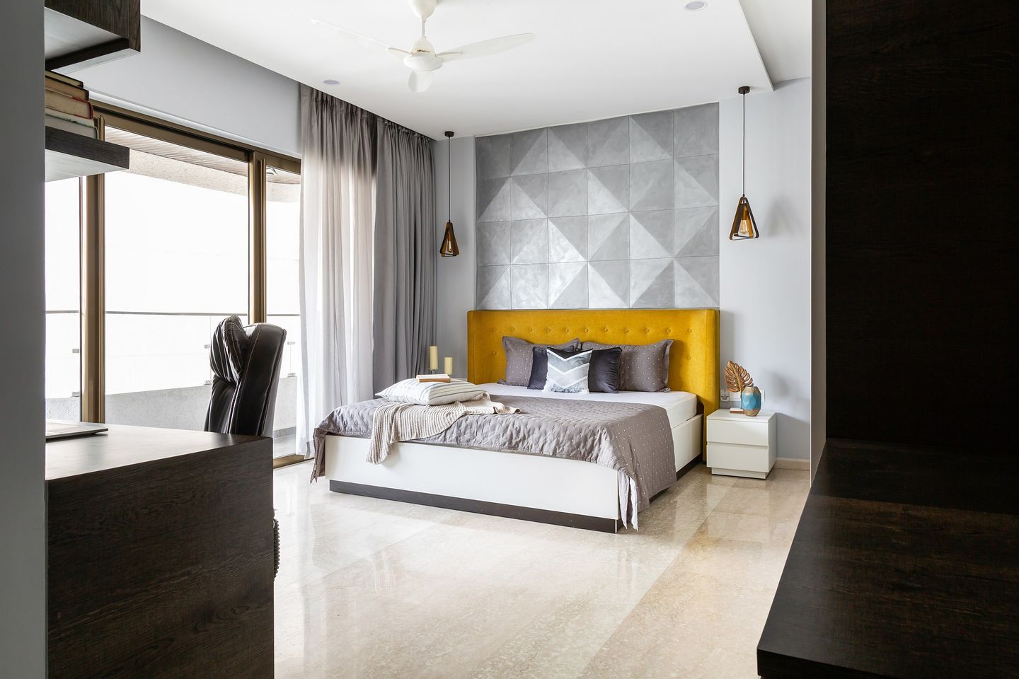 Travertine Earthy Flooring Design | Livspace