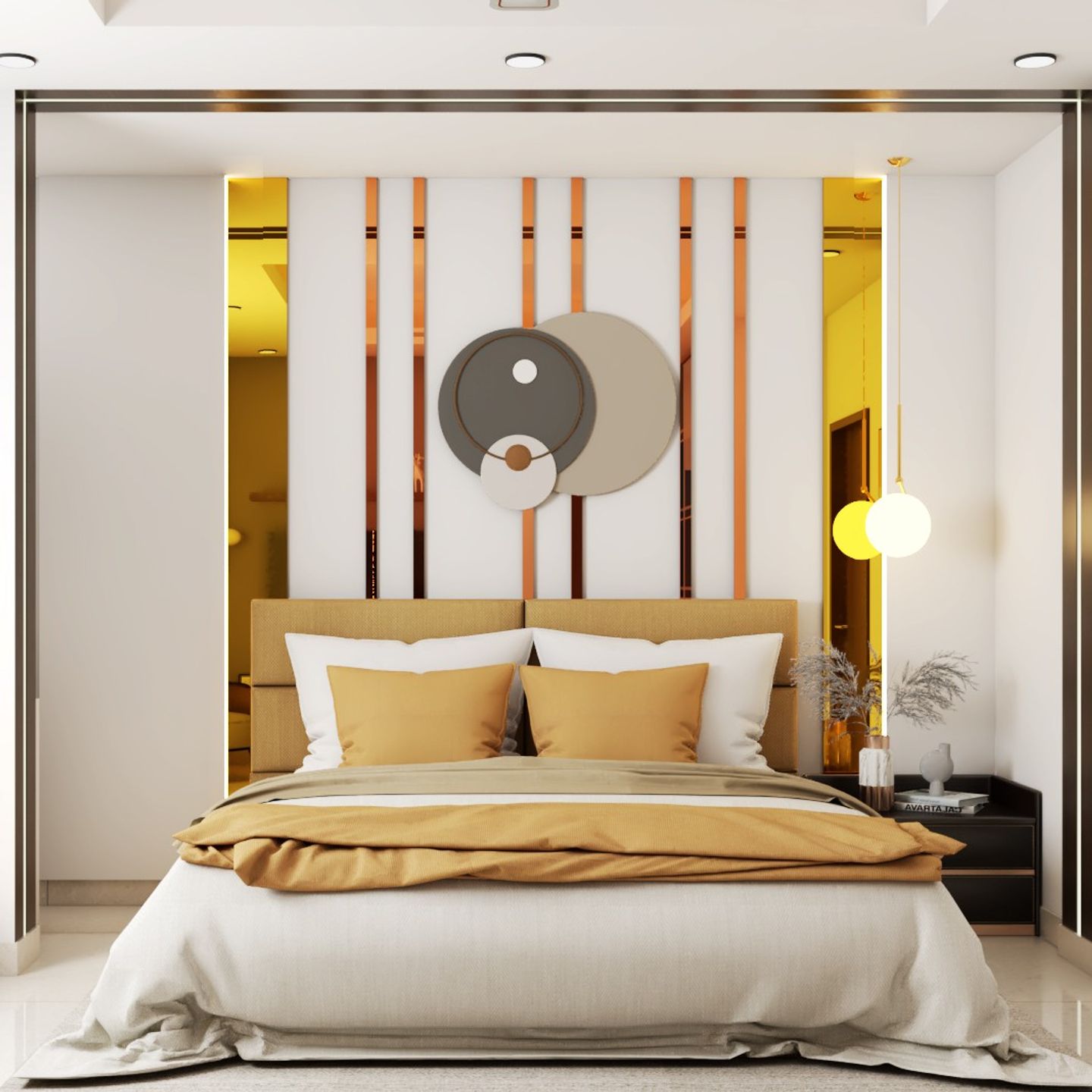 Bedroom Wall Design With Contemporary Accents | Livspace