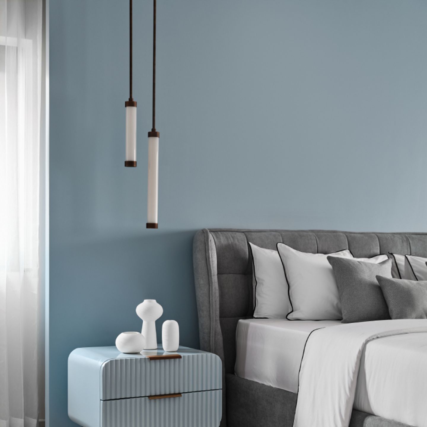 Blue Wall Paint Design For Compact Bedrooms | Livspace