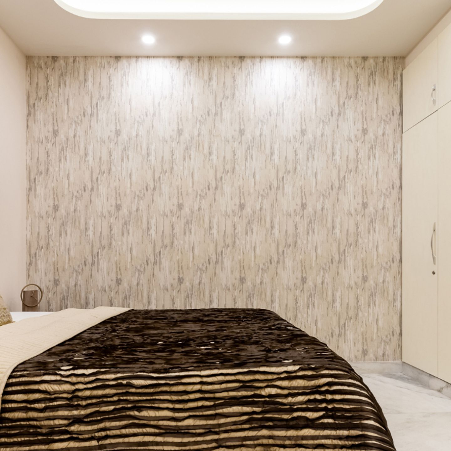 Light-Shaded Wallpaper Design For Bedrooms | Livspace