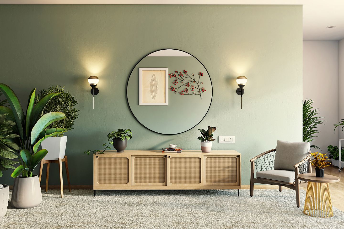 Compact Foyer Design With Bohemian Themed Decor | Livspace