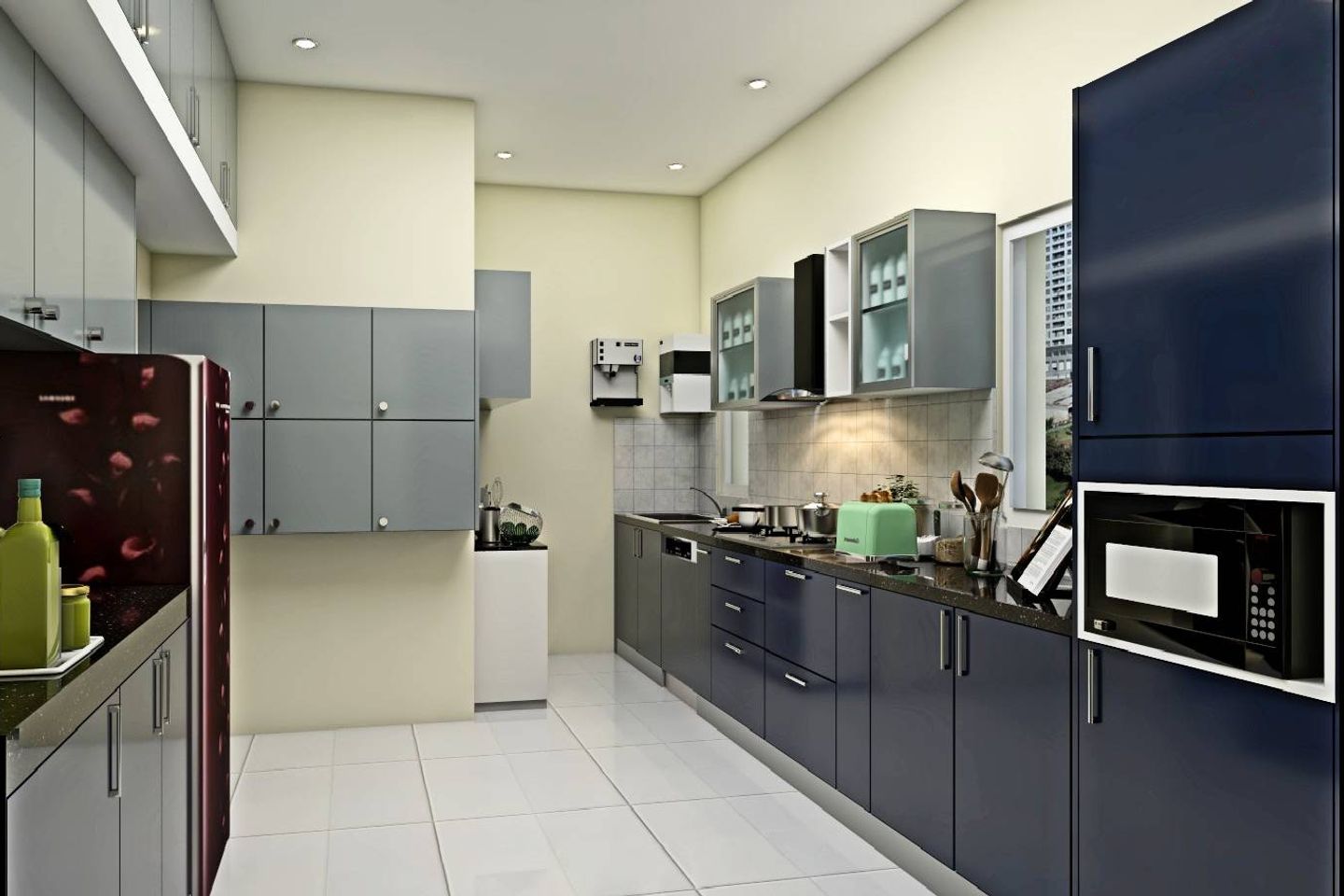 Modern Spacious Low-Maintenance Parallel Kitchen Design | Livspace Modern Spacious Low-Maintenance Parallel Kitchen Design | Livspace
