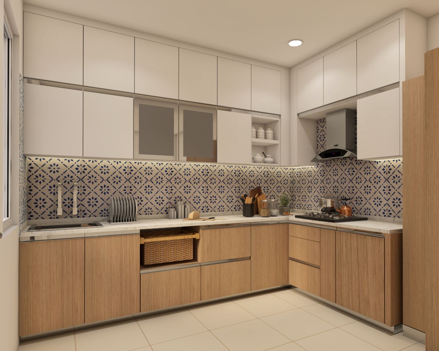 Simple Modular Kitchen Design With Spacious Interiors | Livspace