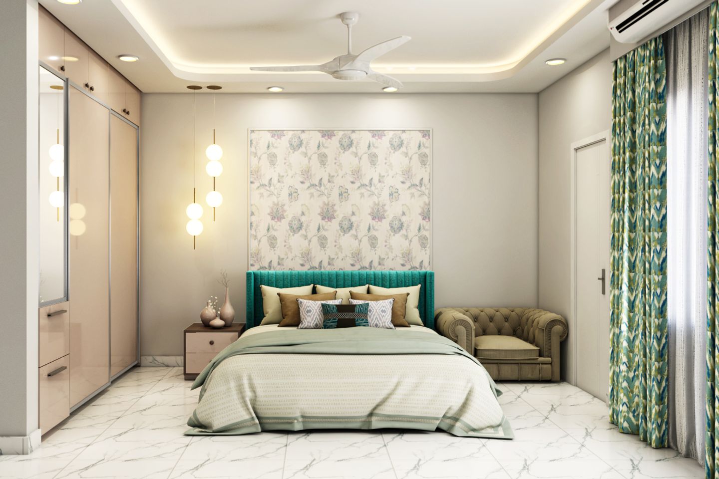 Contemporary POP Rectangle Ceiling Design For Bedroom With Lights ...
