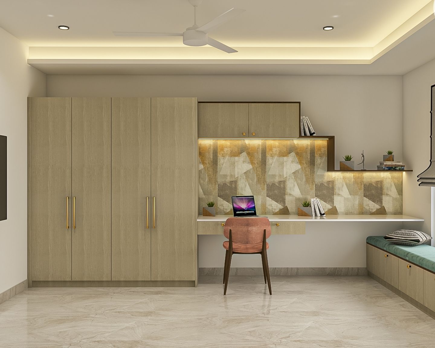 Home Office Design With LED Task Lighting | Livspace