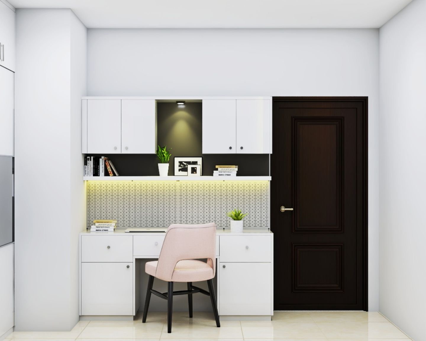 Spacious Study Room Design In Black And White | Livspace