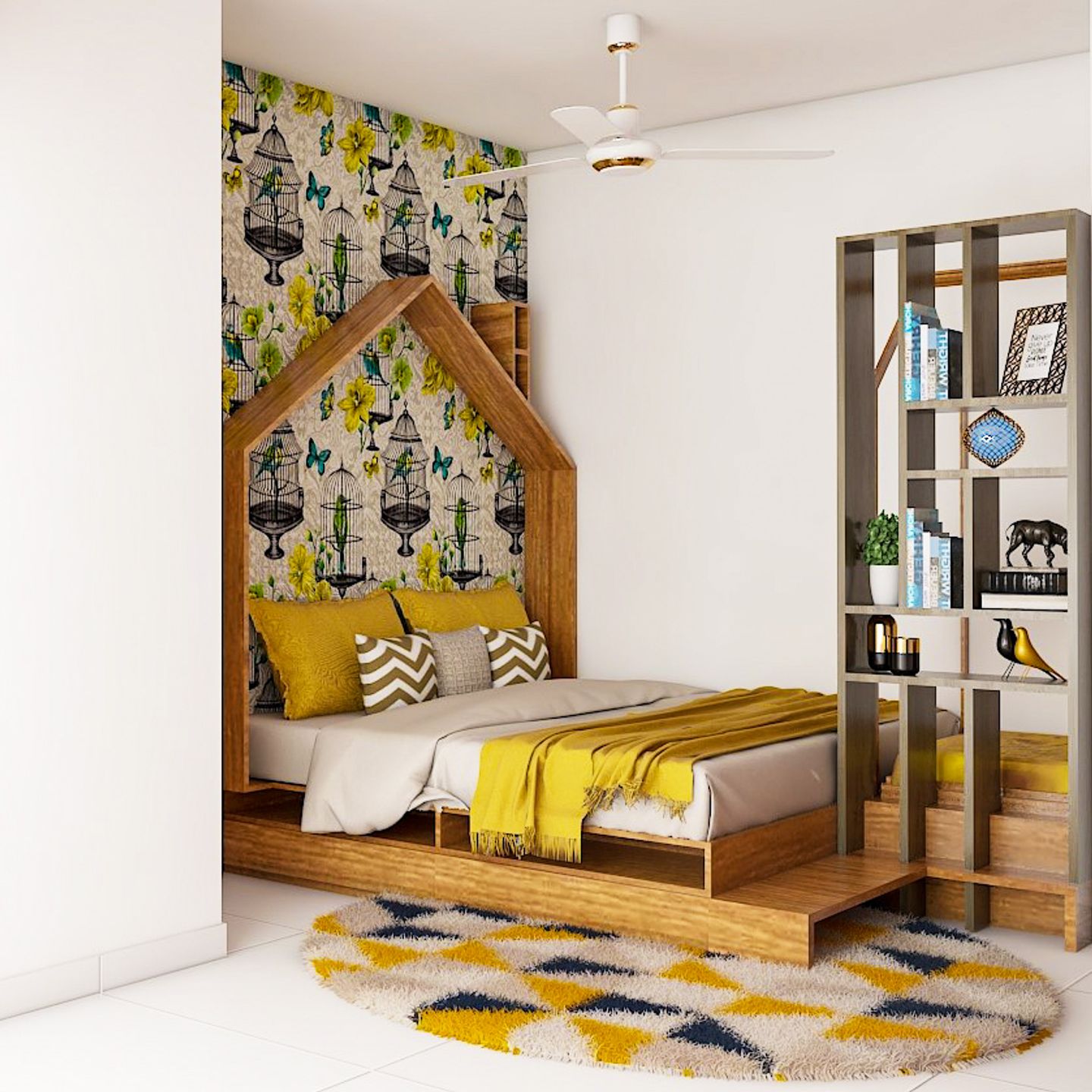 Multicolour Wallpaper Design For Kids' Bedrooms - 7X8 Ft | Livspace