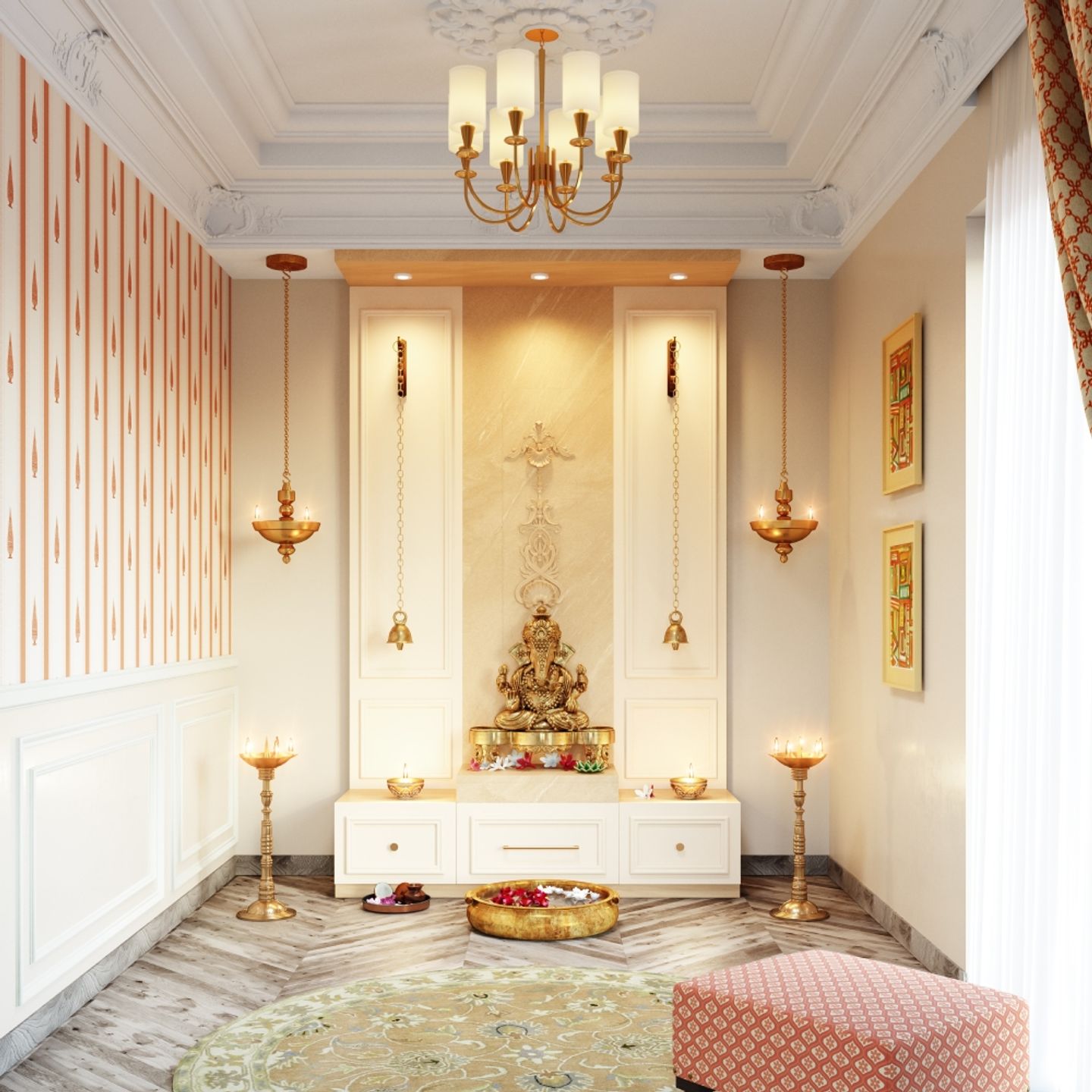 Rectangular Multilayered POP Stucco Classic False Ceiling Design with ...