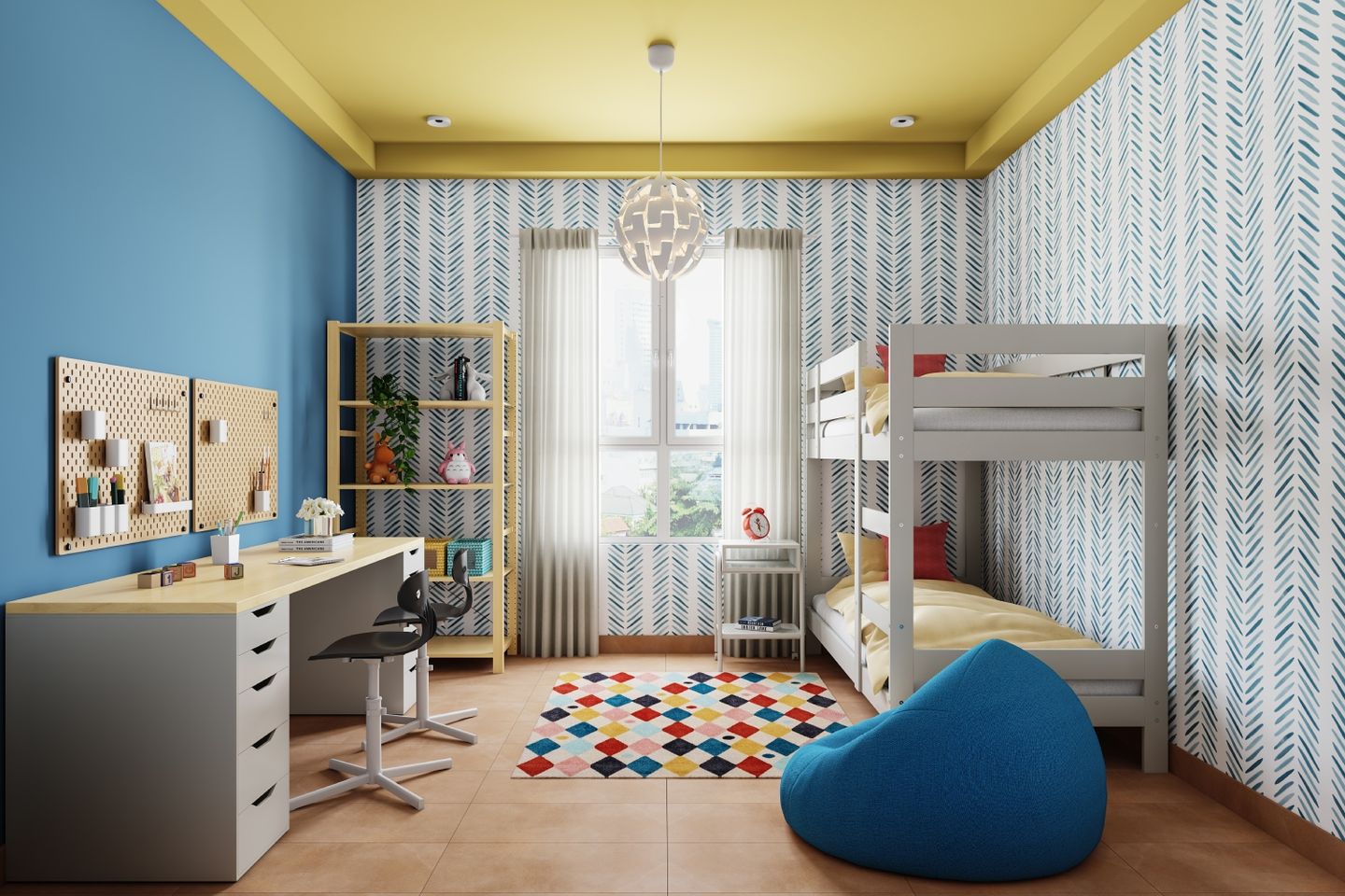 Mustard Yellow Rectangular Ceiling Design With Spot Lights For Bedrooms ...