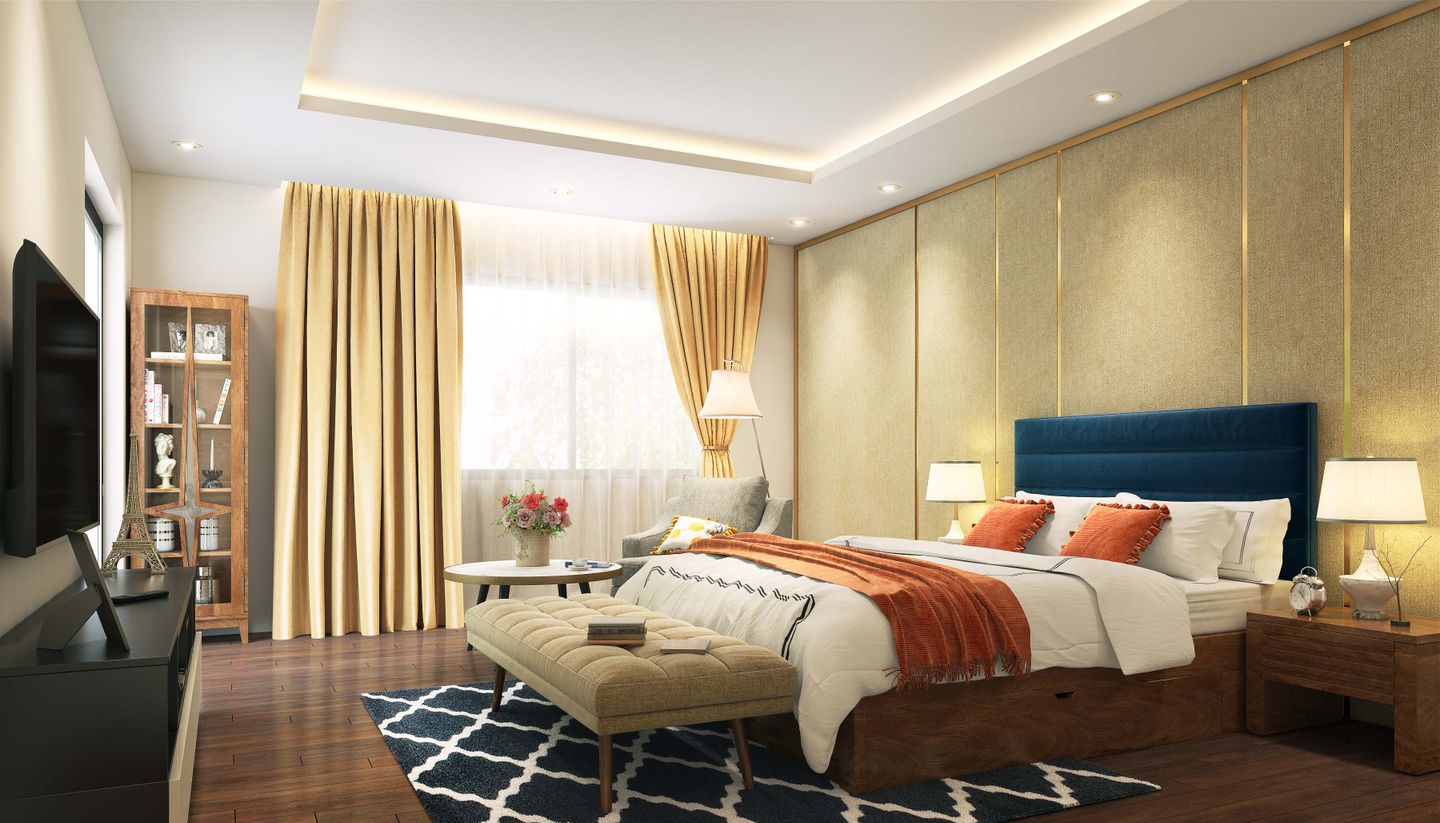 Rectangle Double-Layered False Ceiling Design With Modern Aesthetics ...