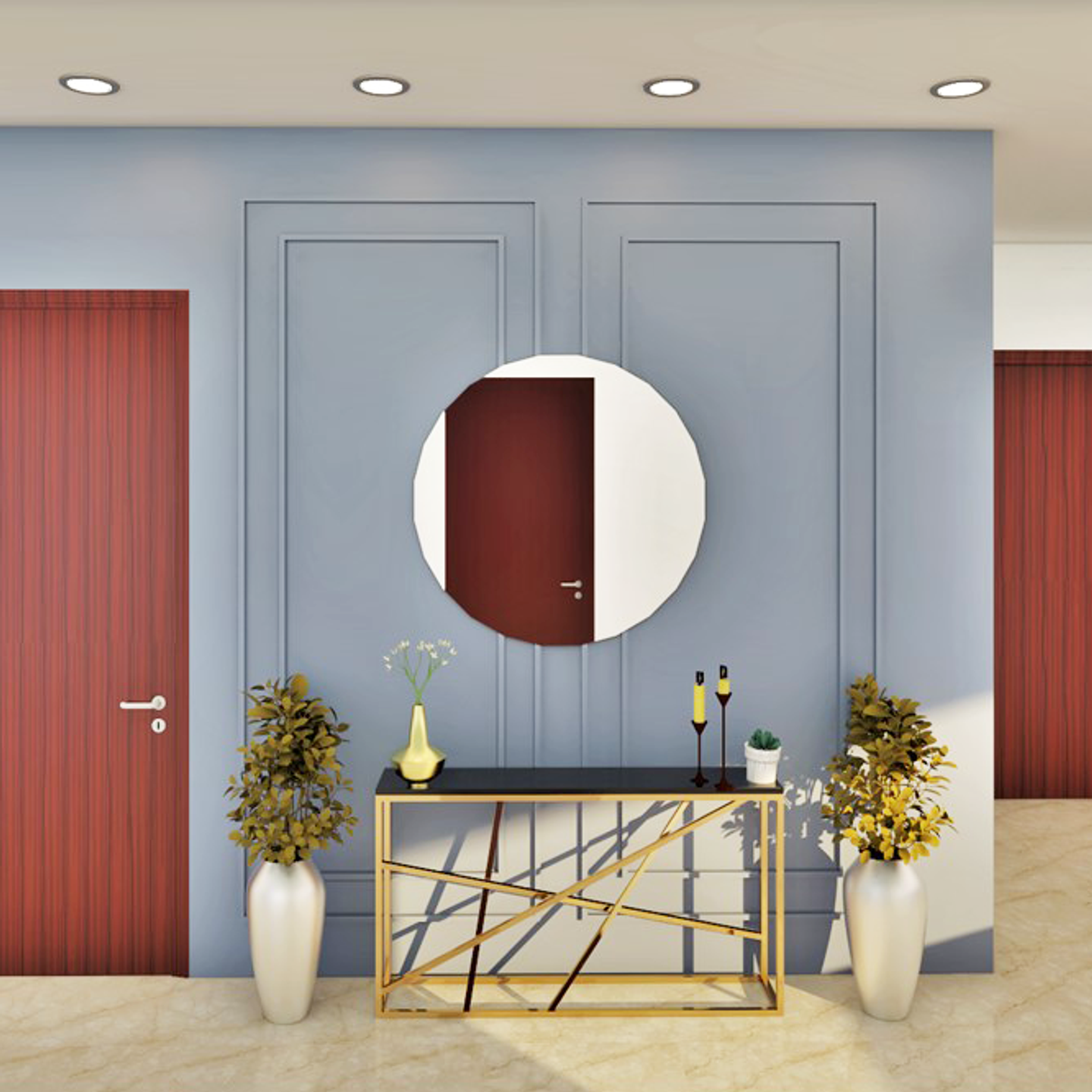 Classic - Vibrant Foyer Area | Livspace