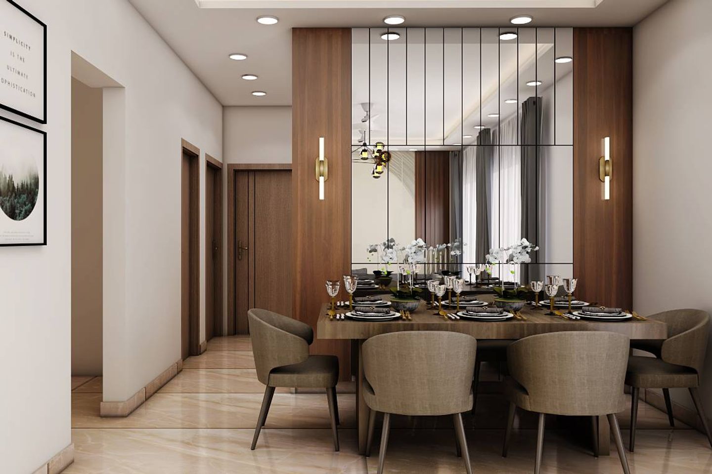Luxurious Dining Room With Contemporary Interiors | Livspace