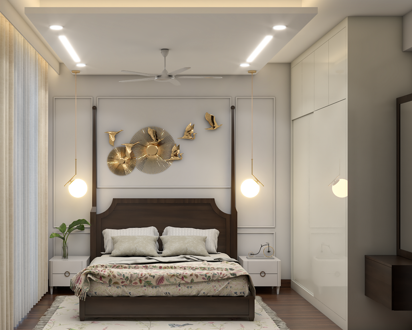 Classic Drop Down False Ceiling With Cove Style | Livspace