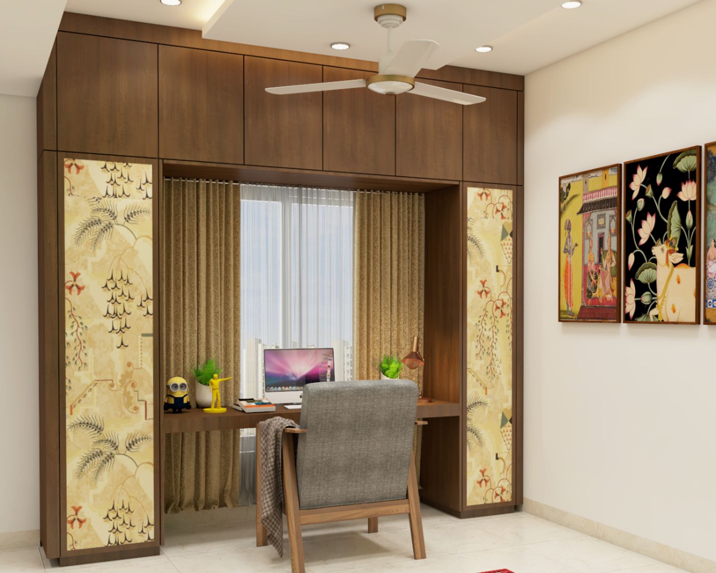 Traditional Home Office Design With Simple Decor | Livspace