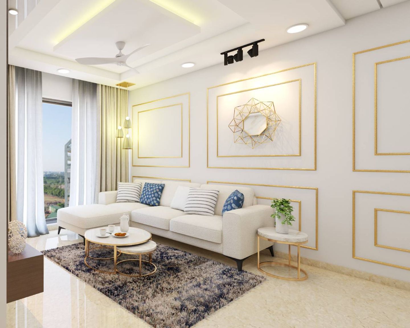 Low Maintenance Contemporary Style Compact Sized Living Room Design ...