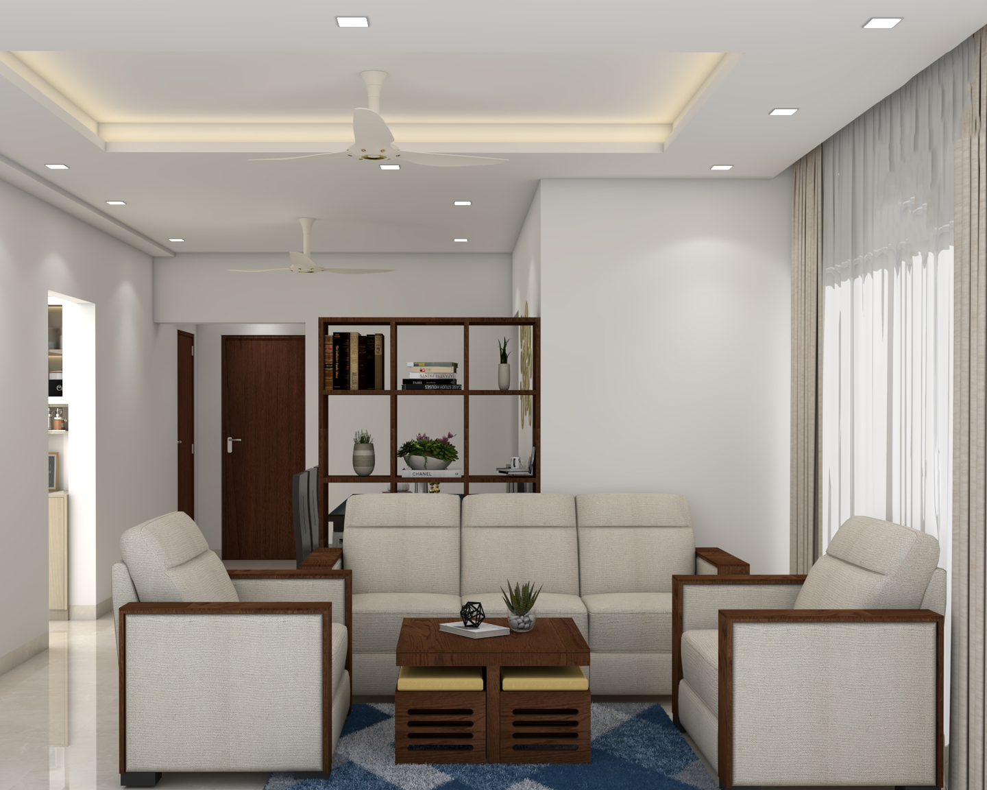 Modern Easy To Maintain Living Room Design For Rental Homes | Livspace