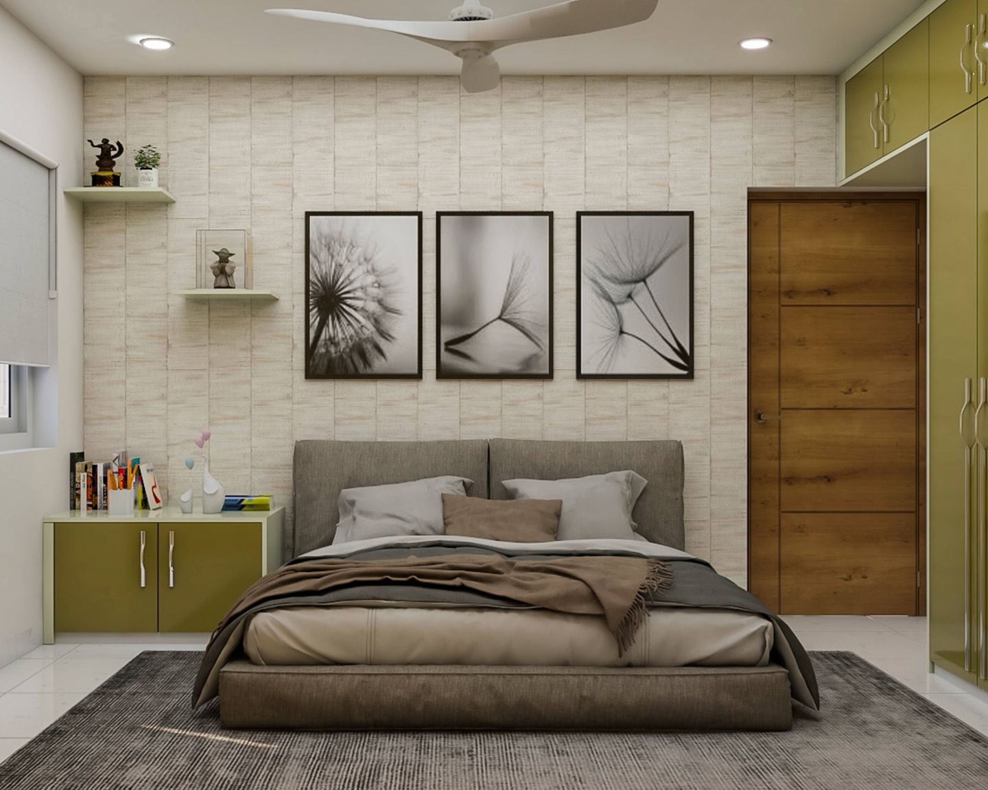 Modern Master Bedroom Design With Hinged Wardrobes | Livspace