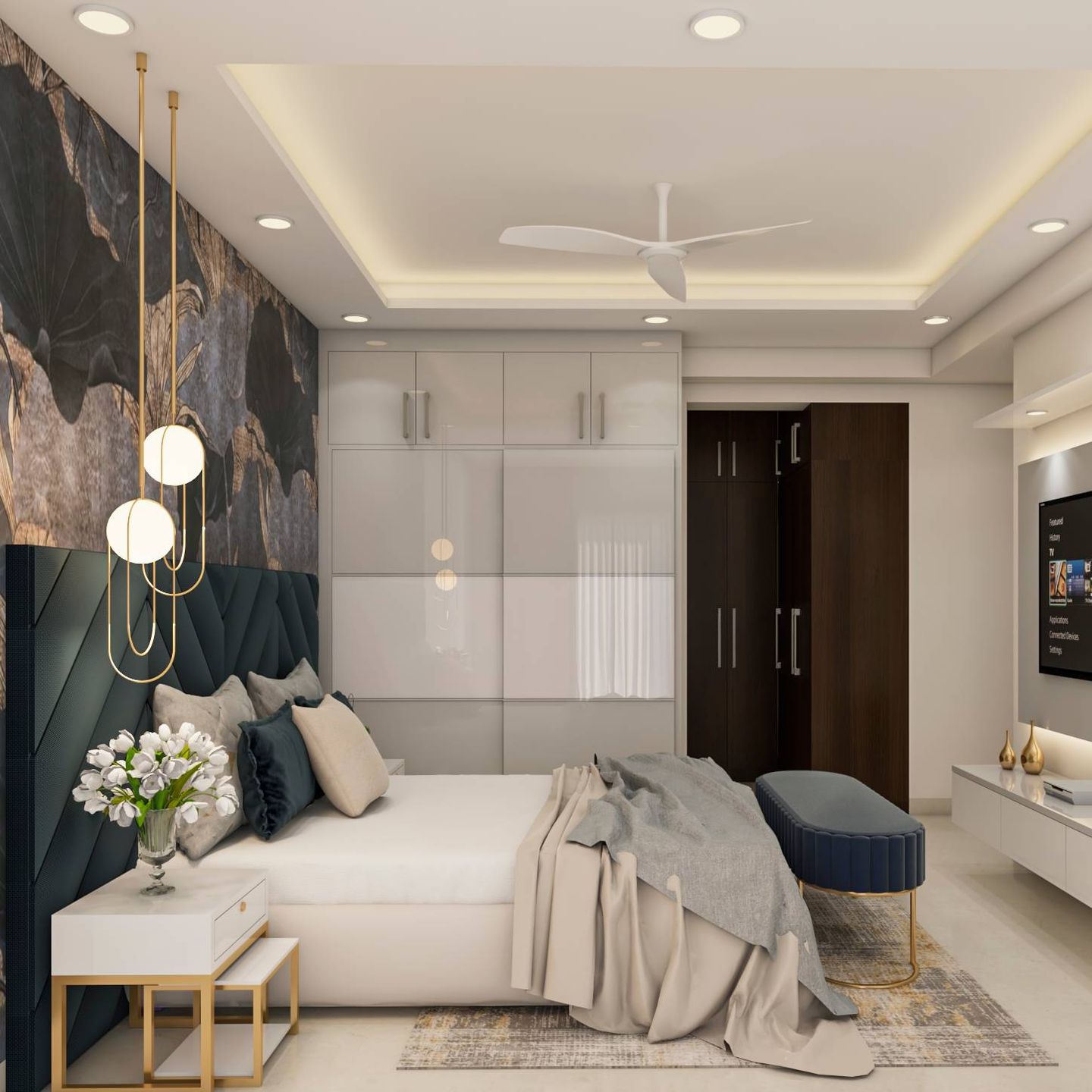 Classic Spacious Master Bedroom Design | Livspace