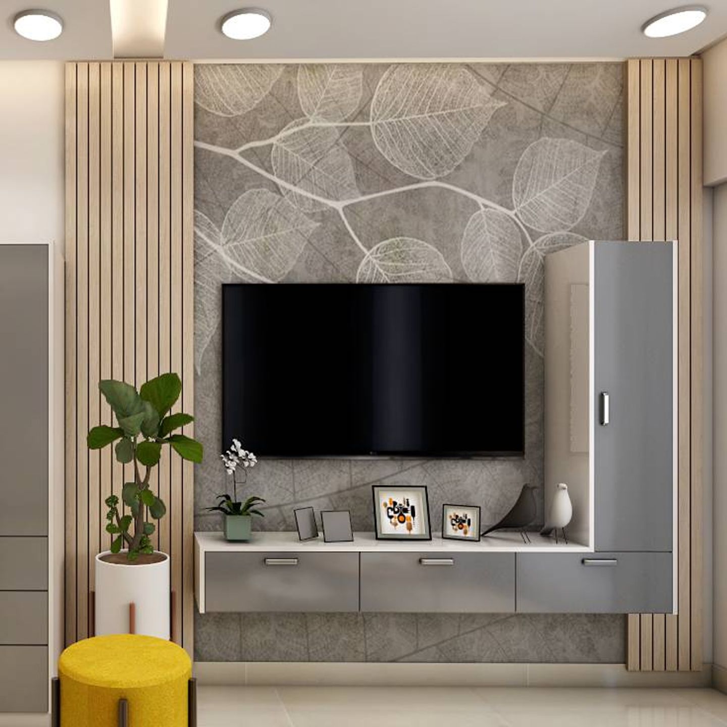 Compact Low Maintenance Convenient Contemporary TV Units| Livspace