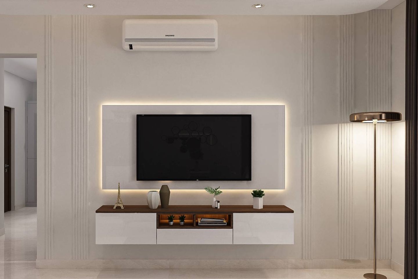 Elegant Convenient Contemporary Themed Spacious TV Unit Design| Livspace Elegant Convenient Contemporary Themed Spacious TV Unit Design| Livspace