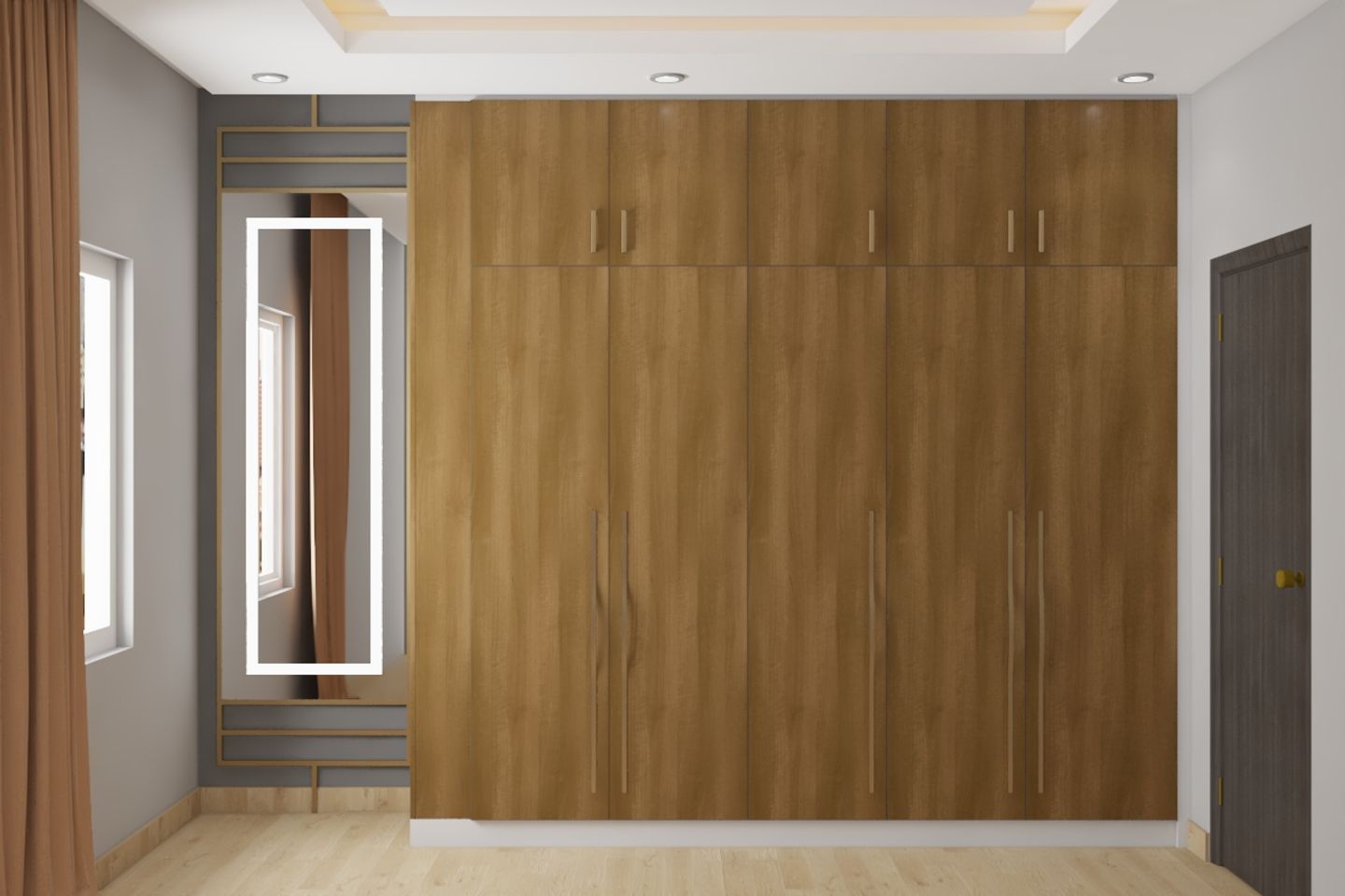 Modern Spacious Ceiling-Touch Wardrobe Design | Livspace