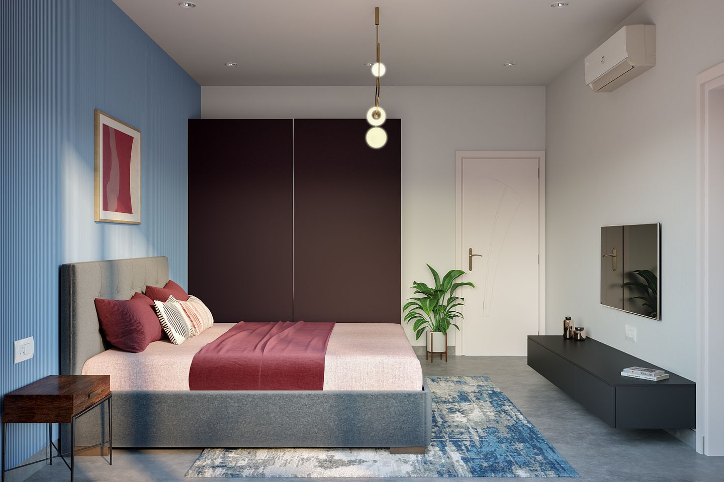 Compact Wardrobe Design In Brown | Livspace