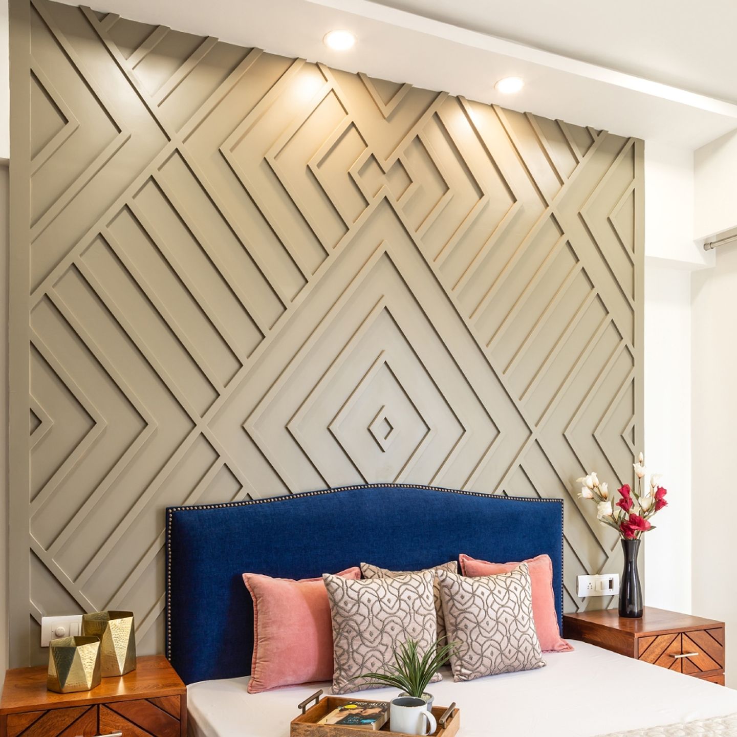 Square False Ceiling Design With A Paint Finish | Livspace