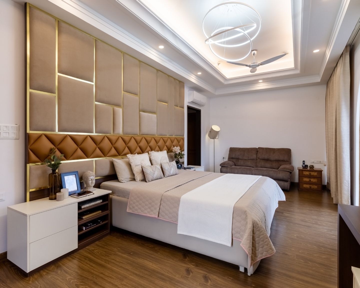 Rectangular False Ceiling Design With Cove And Recessed Lights | Livspace