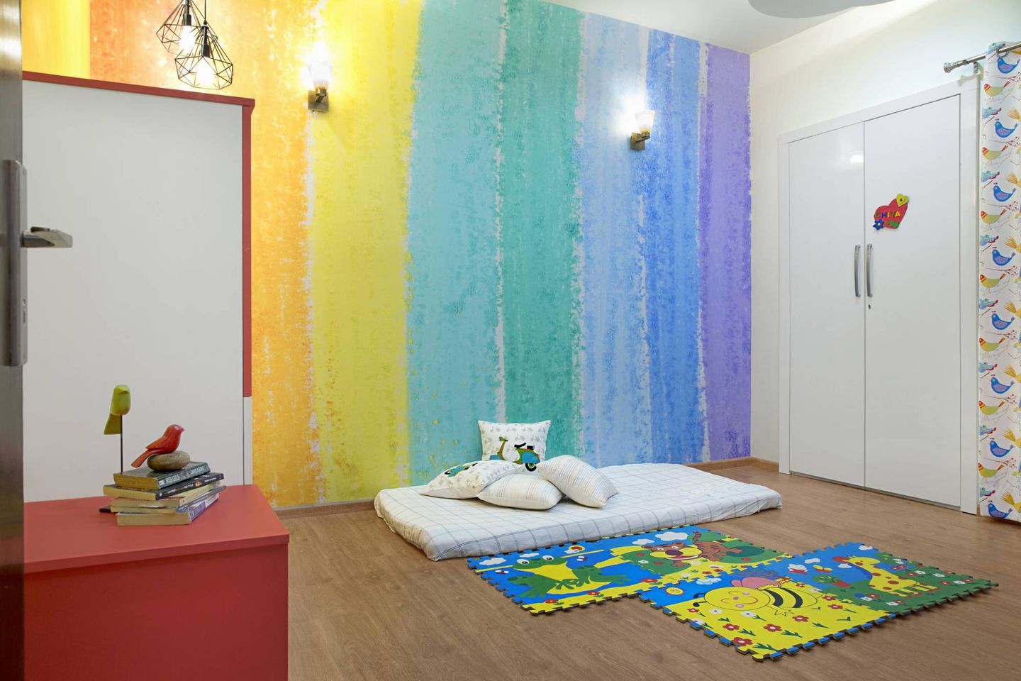 Kid's Bedroom Design With Bright Drop Lights | Livspace