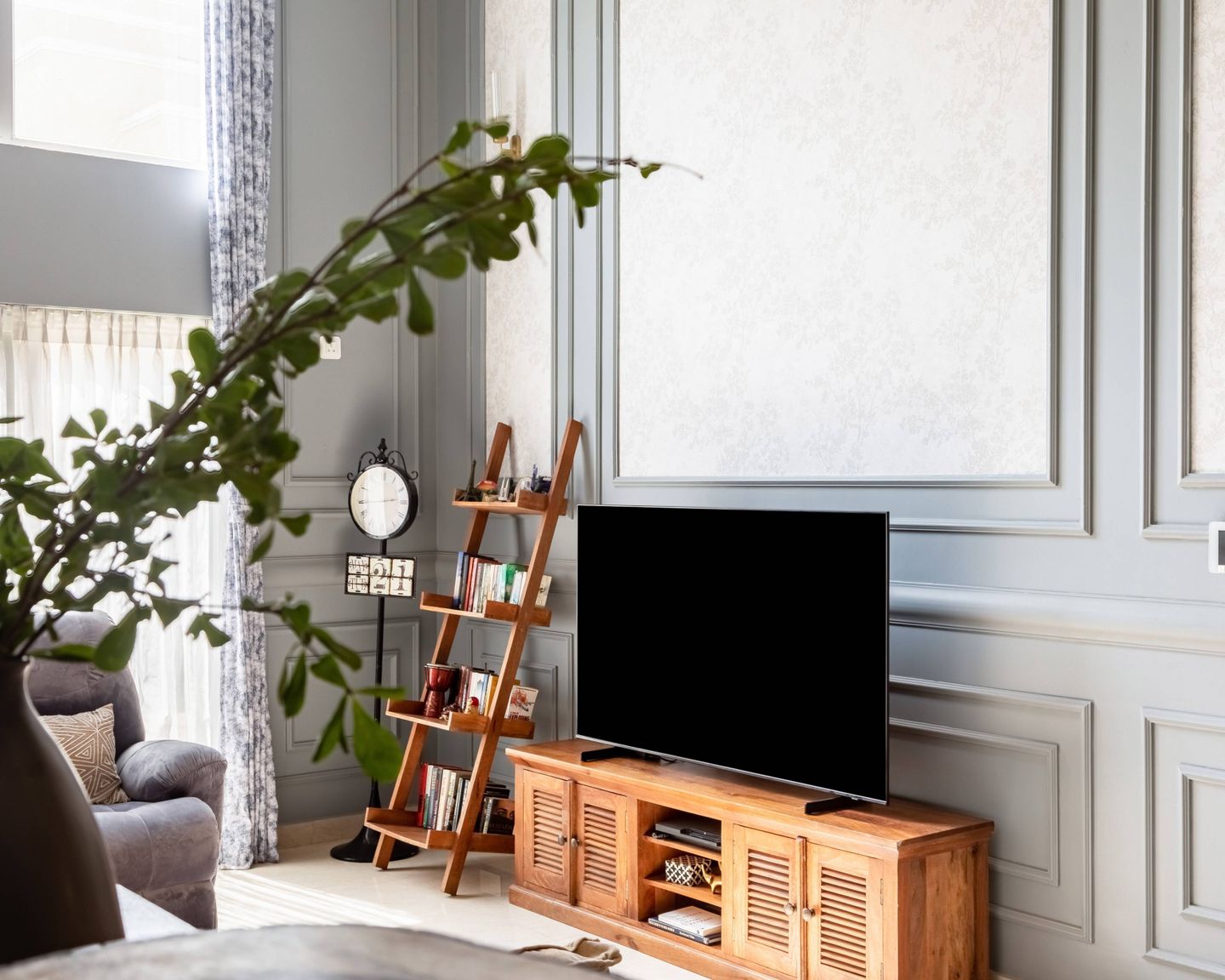 Light Brown TV Unit Design | Livspace