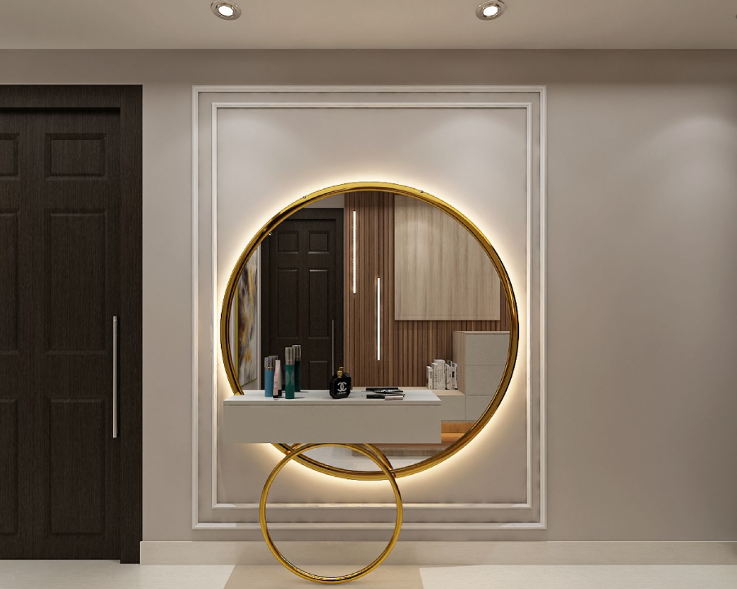 Grey Accent Wall Paint Design For Foyers | Livspace