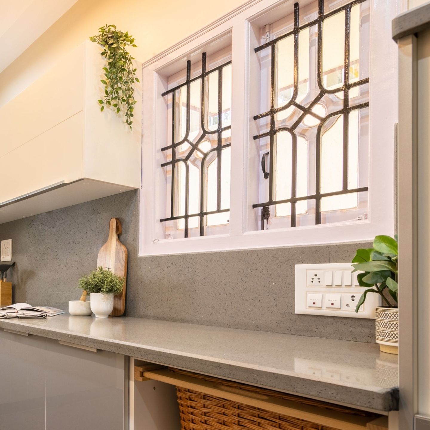 Swing Window Design With A Wooden Finish | Livspace