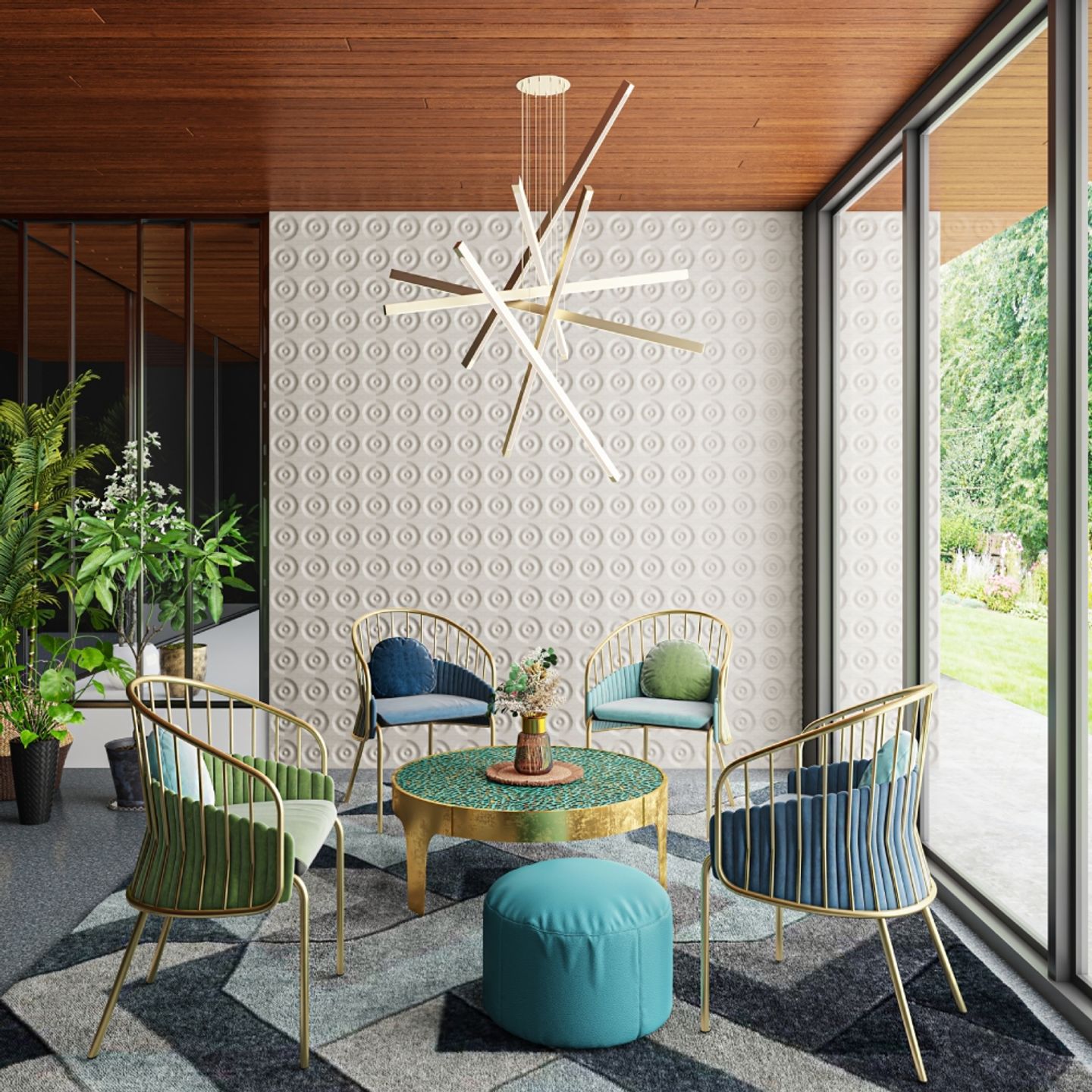 3D Accent Wall Design With Coastal-Themed White Accent Wall And ...