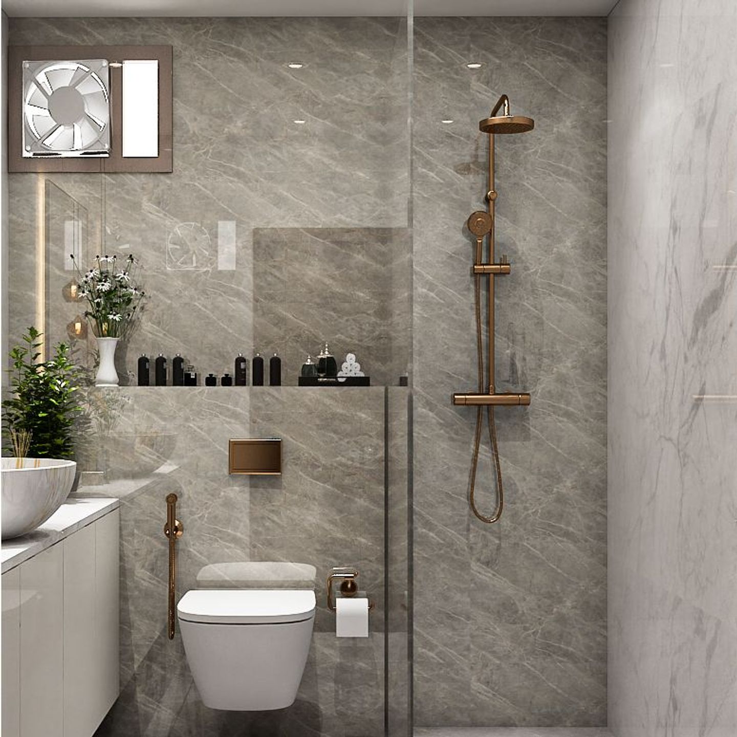 Compact Modern Bathroom Design | Livspace