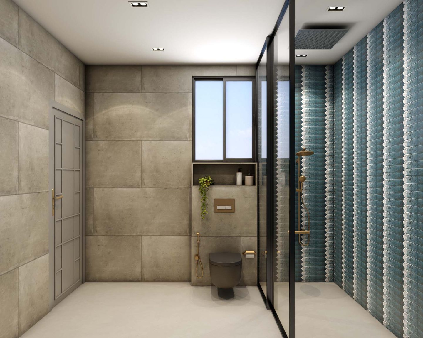 Contemporary Spacious Bathroom Design| Livspace