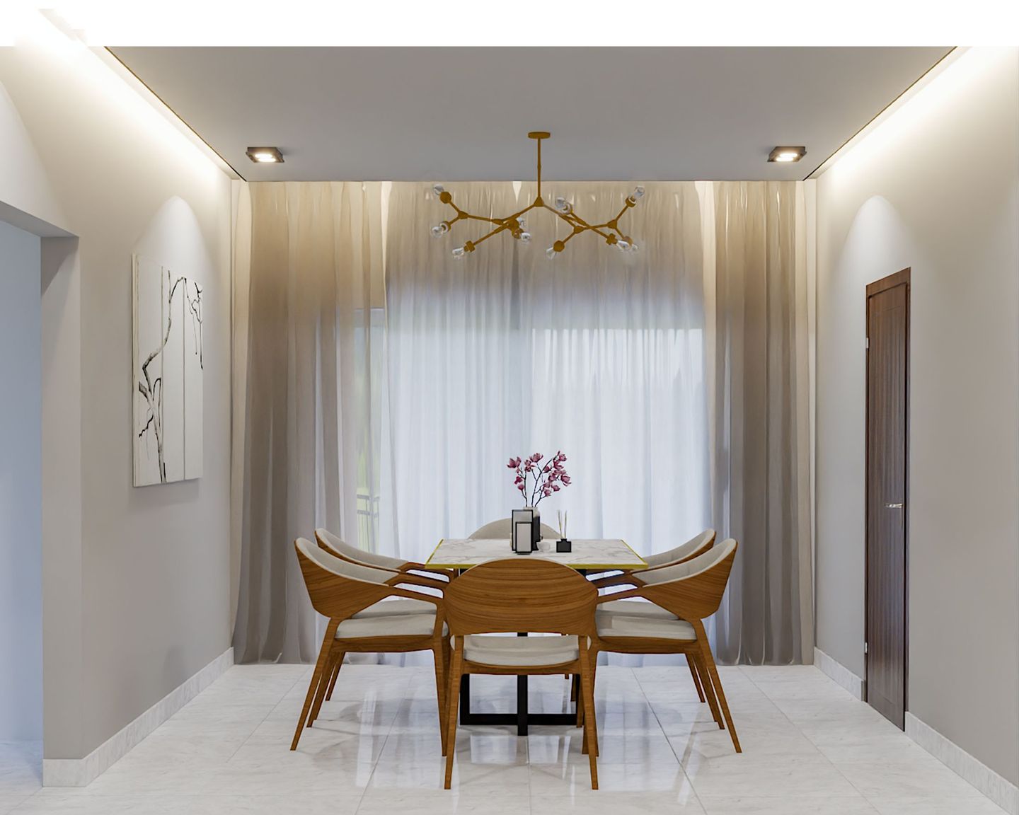 Spacious Dining Room With Minimalist Interior Design | Livspace