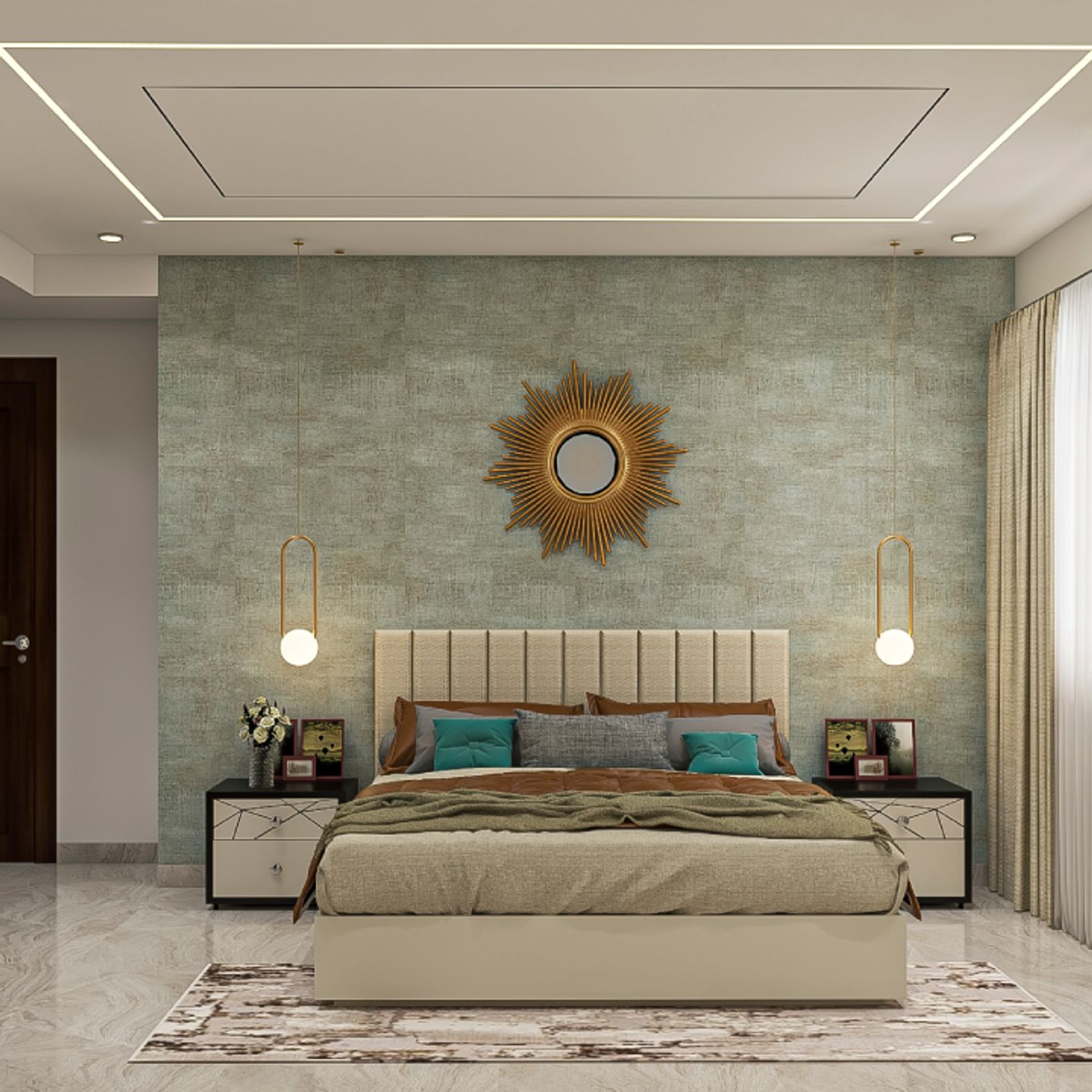 Spacious Ceiling Design With Groove | Livspace